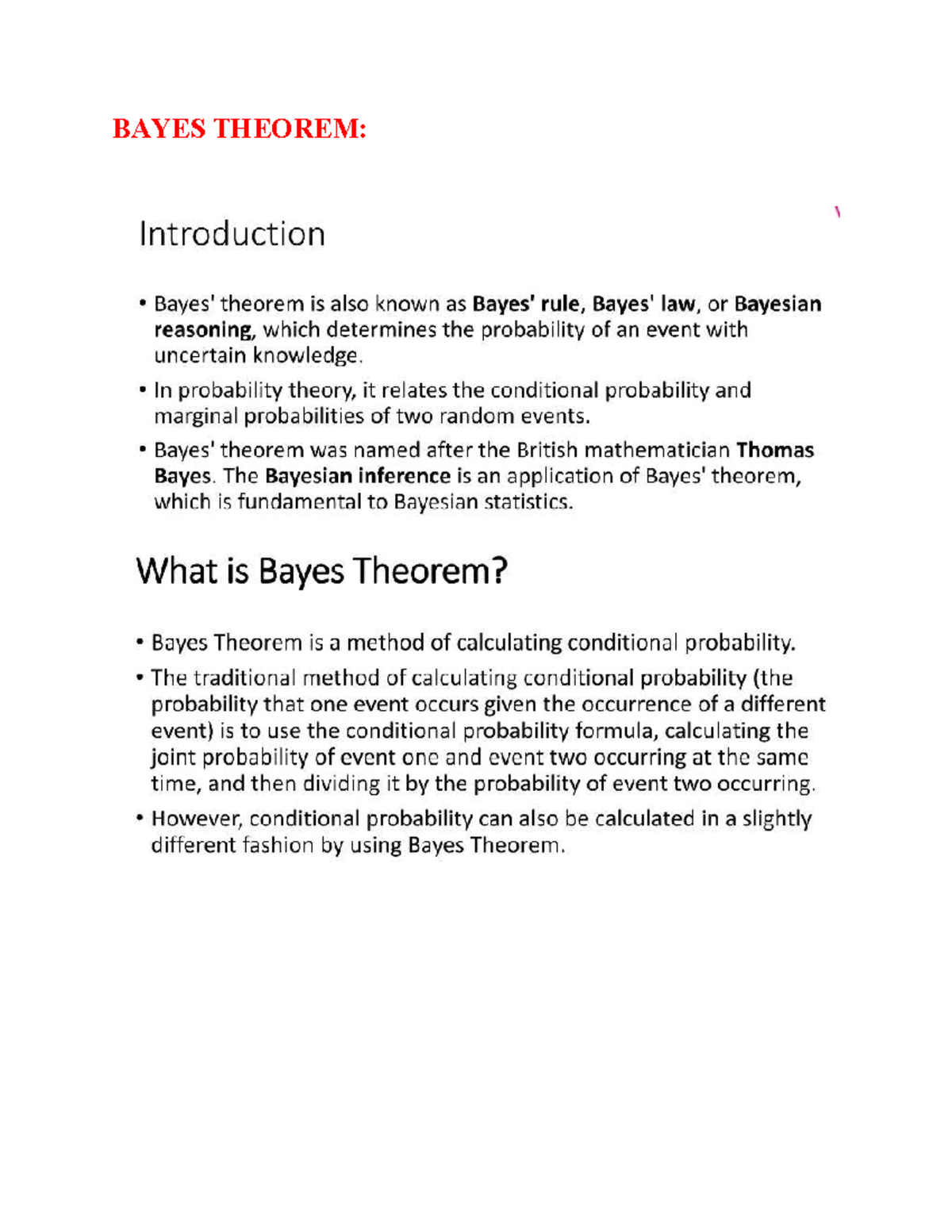 Bayes Theorem: Understanding Conditional Probability and Applications ...