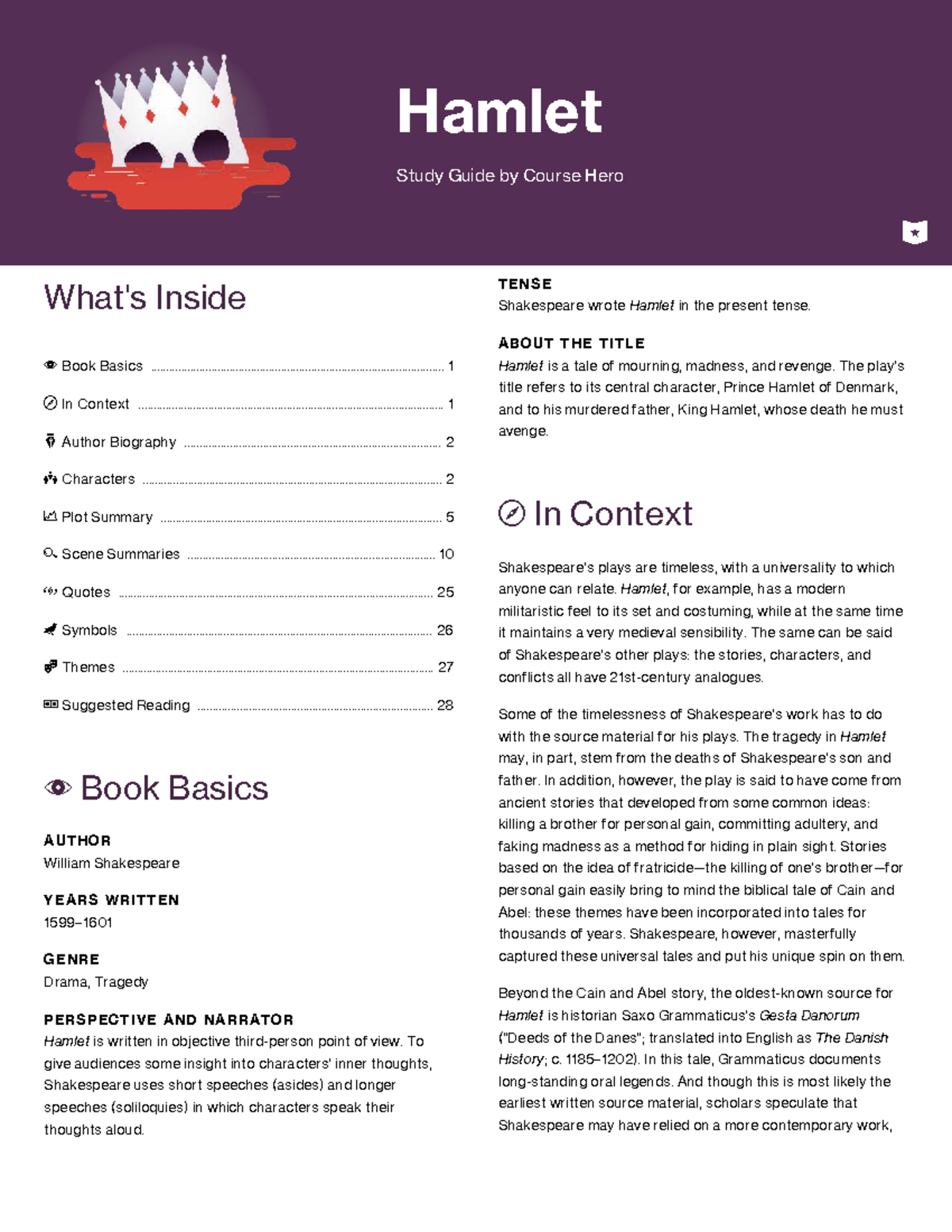Hamlet Study Guide (Grade 12) - Course Hero Insights and Analysis - Studocu