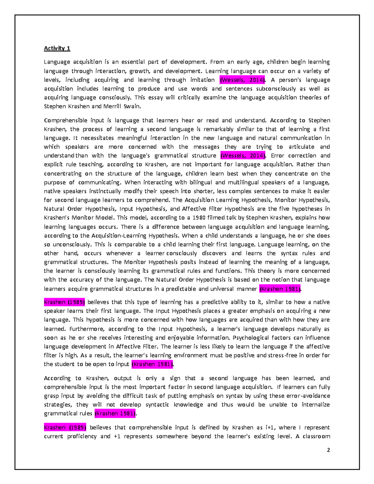 IFAA POE - Language Acquisition Theories and Teaching Strategies - Studocu