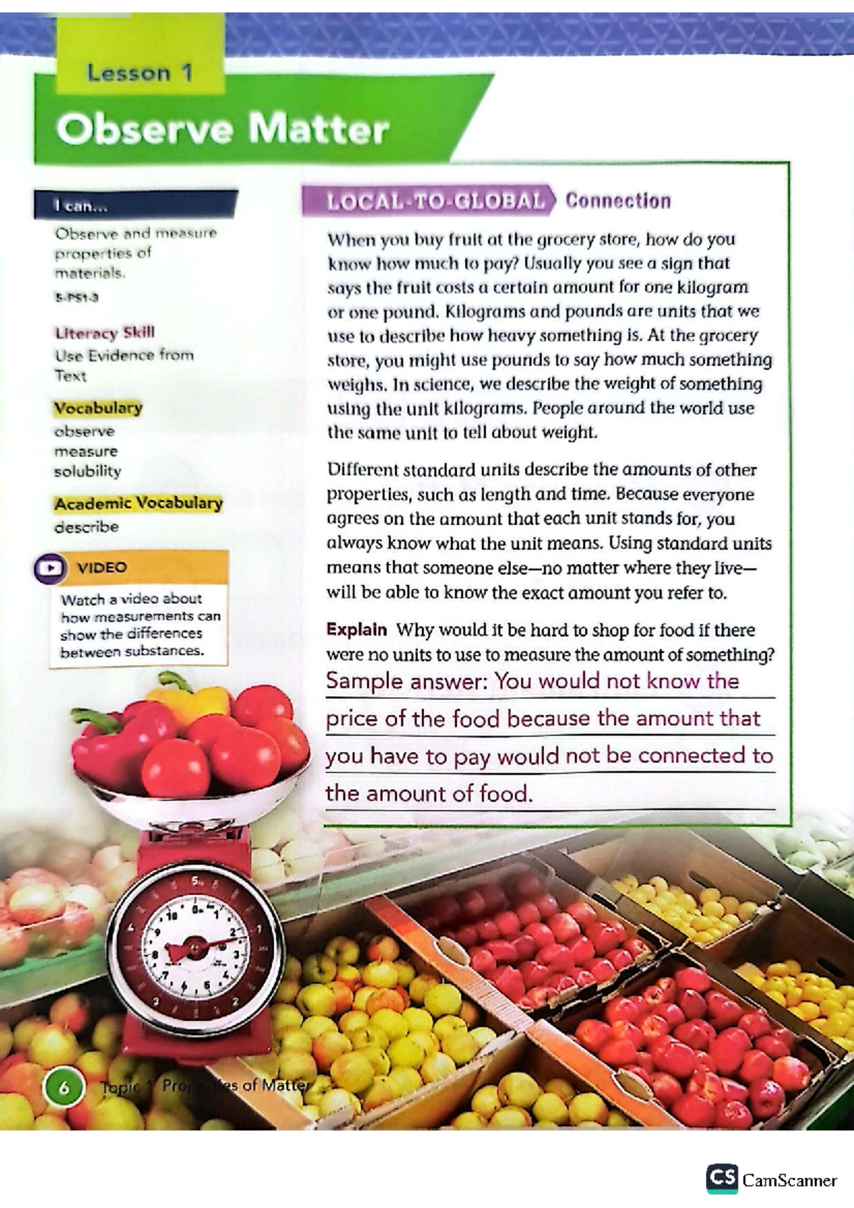 Grade 5 Science: Lesson 1 - Observing Properties of Matter - Studocu