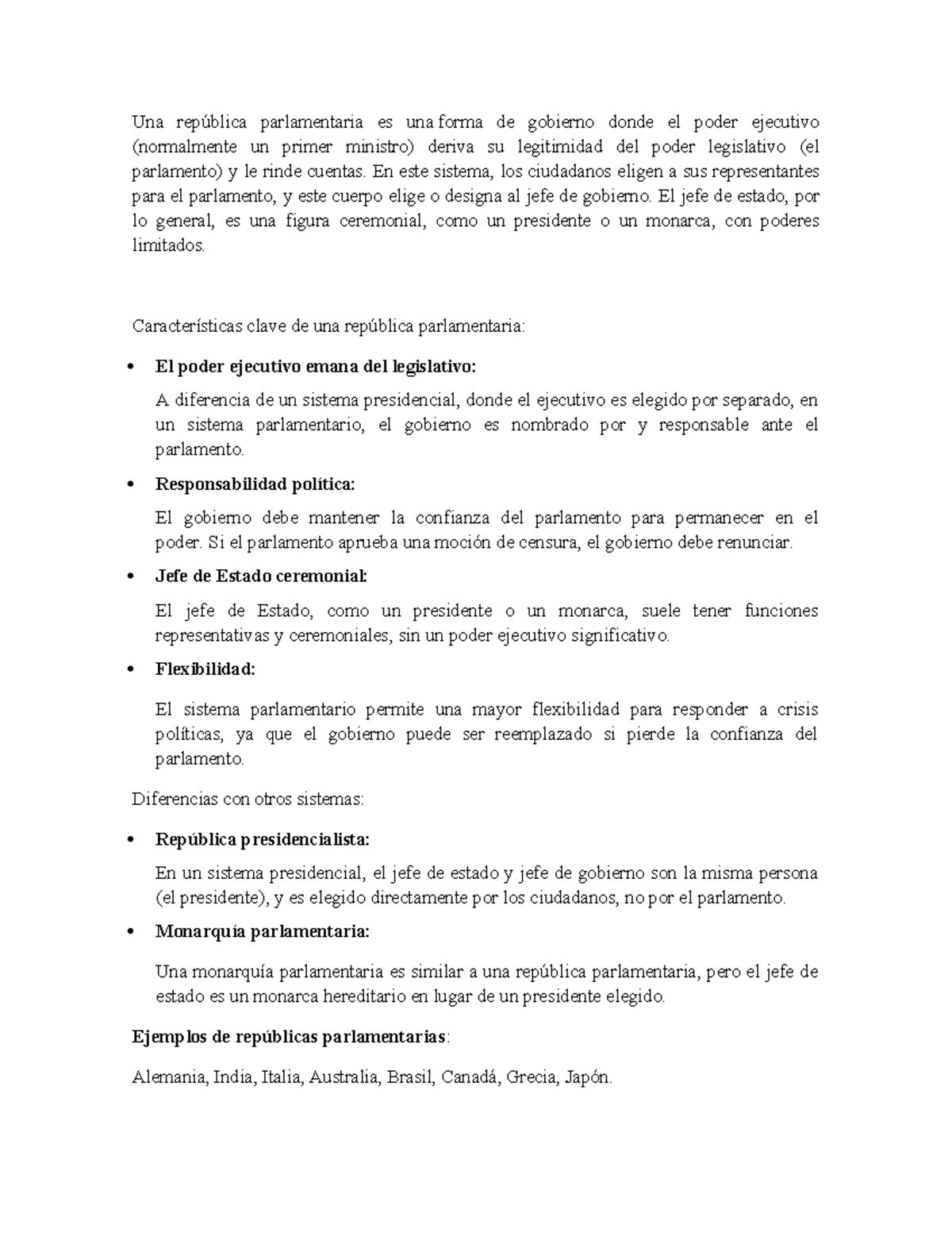 Características de una República Parlamentaria: Análisis y Ejemplos ...