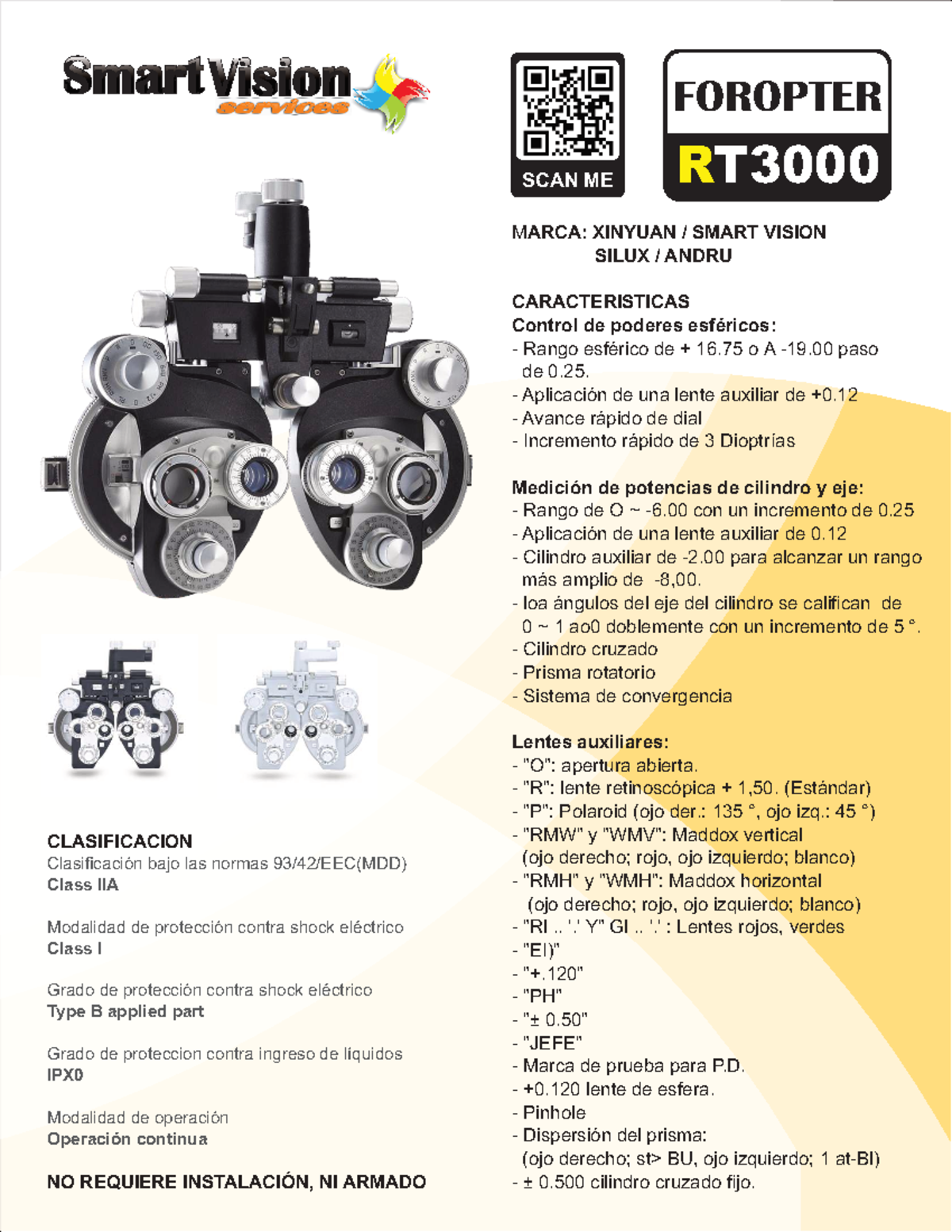 Ficha Técnica Foropter RT 3000: Características y Especificaciones ...