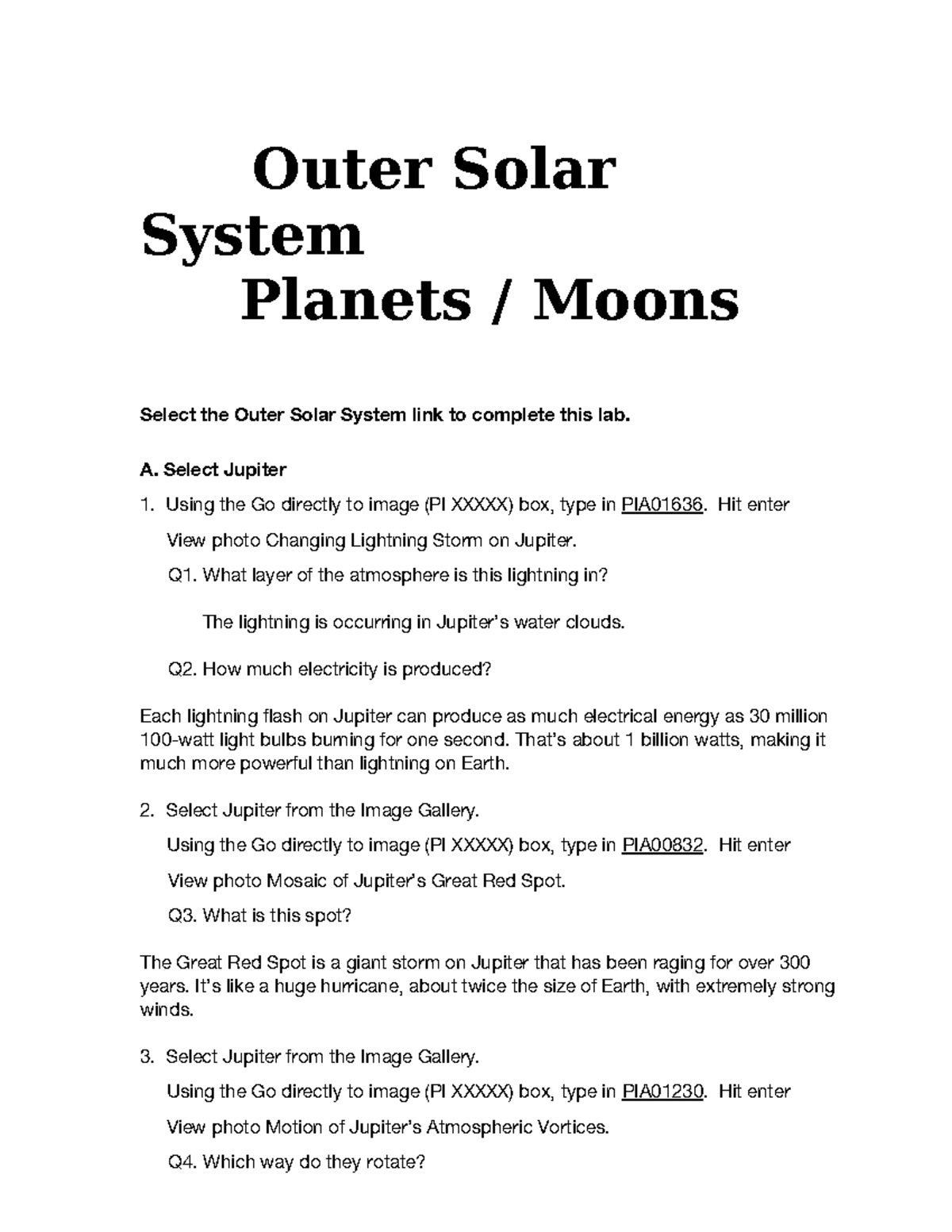 Outer Planets Lab: Exploring Jupiter, Saturn, Uranus & Dwarf Planets ...
