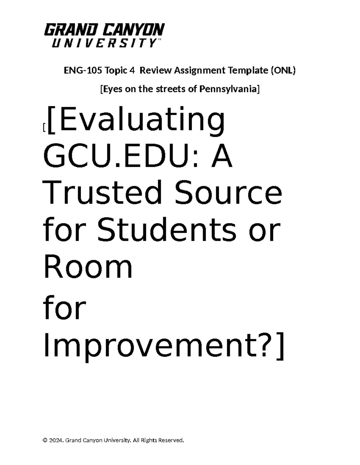 ENG-105 WEEK #4 - Review Assignment on Evaluating Sources - Studocu