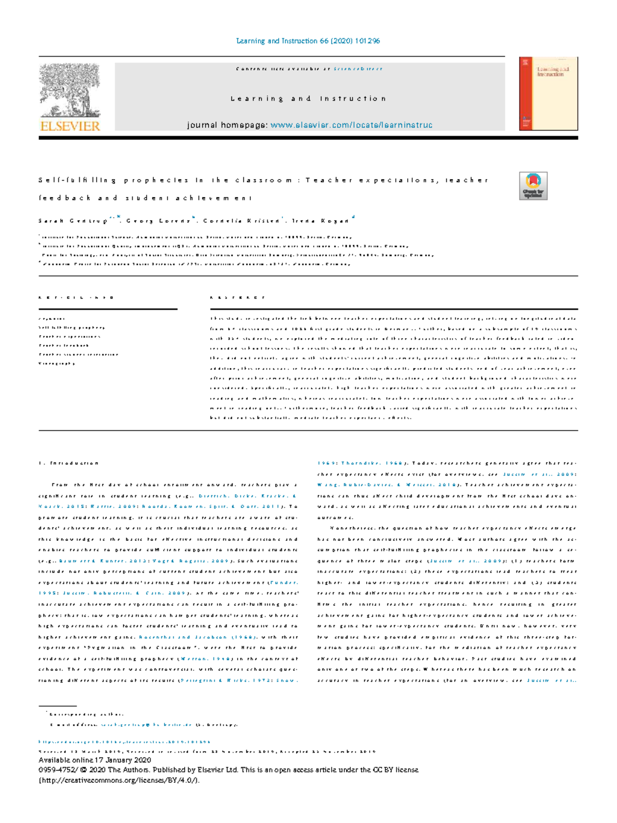 Self-Fulfilling Prophecies in Education: Teacher Expectations & Student ...