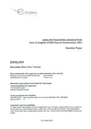 12 ATAR WACE Past Exam Responding Questions Analysis Guide - Studocu