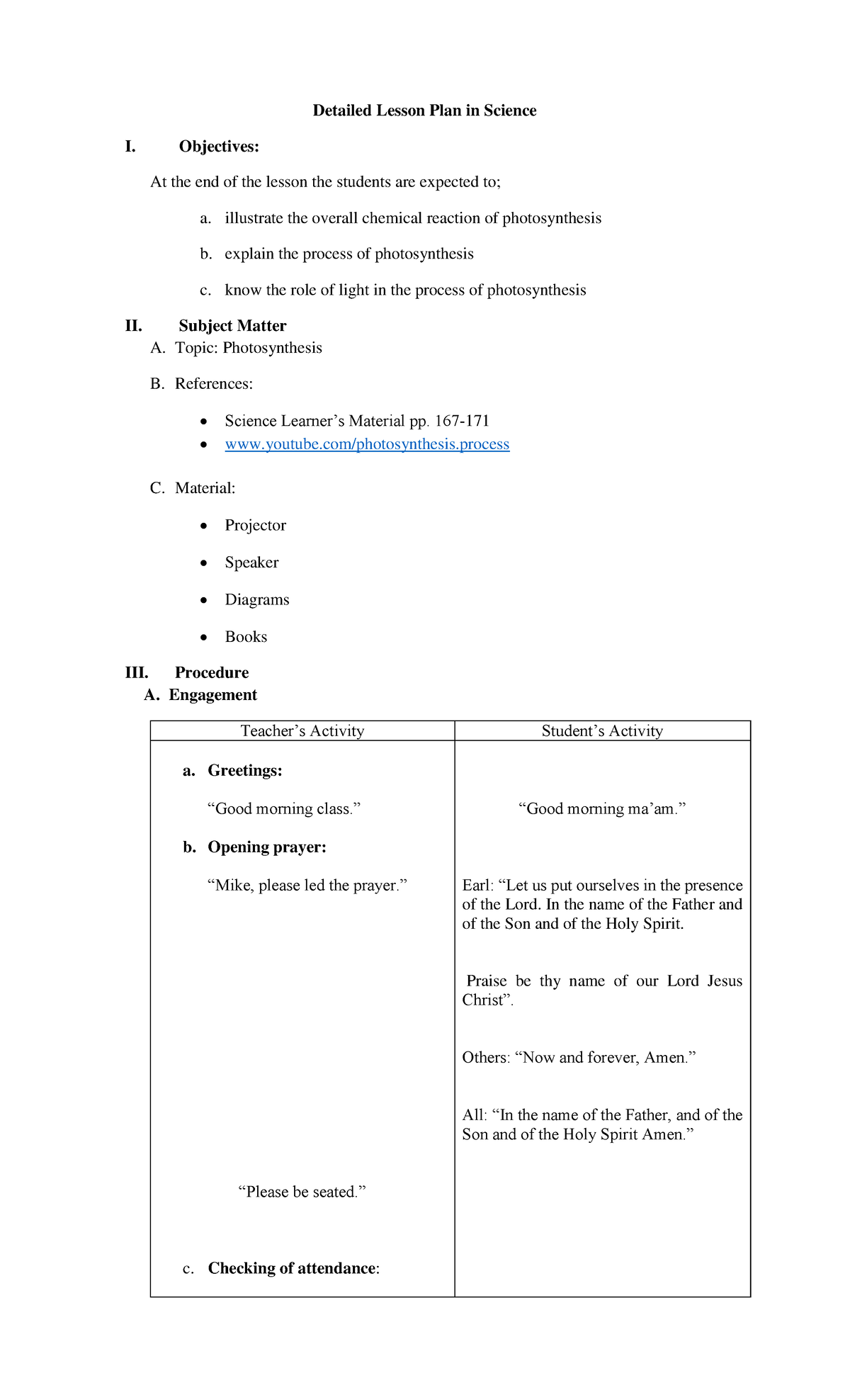 5E's LP 2 - Lesson Plan for your subject. - Detailed Lesson Plan in ...