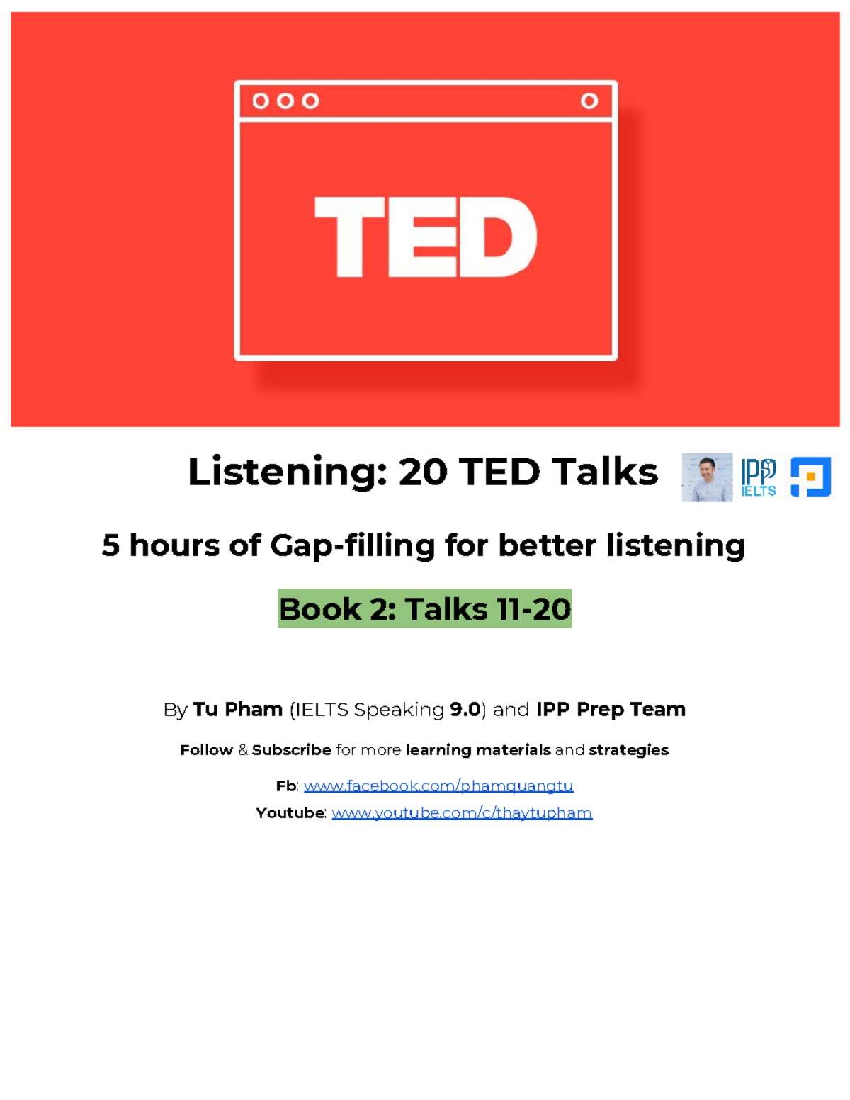 Listening Gap-filling 20 Ted Talks Book 2 - Listening: 20 TED Talks 5 ...