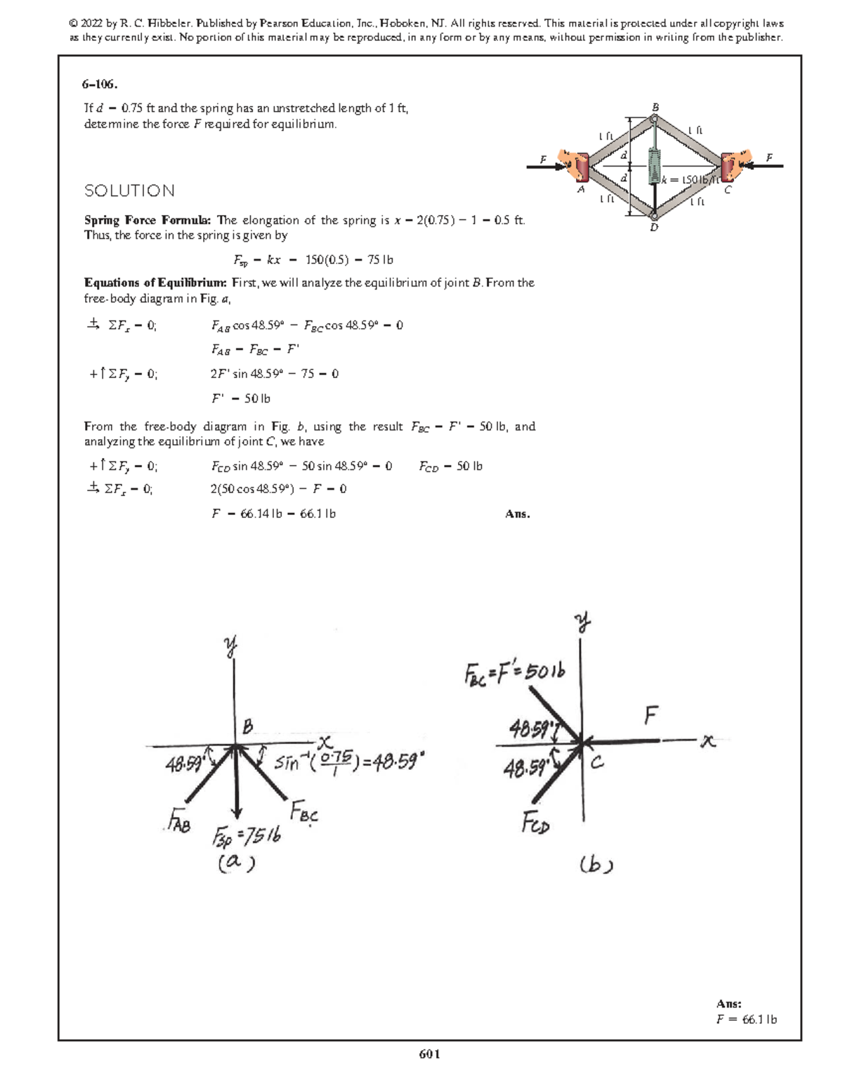 SWK 15th ed Solution Manual - Spring Force Equilibrium Analysis - Studocu