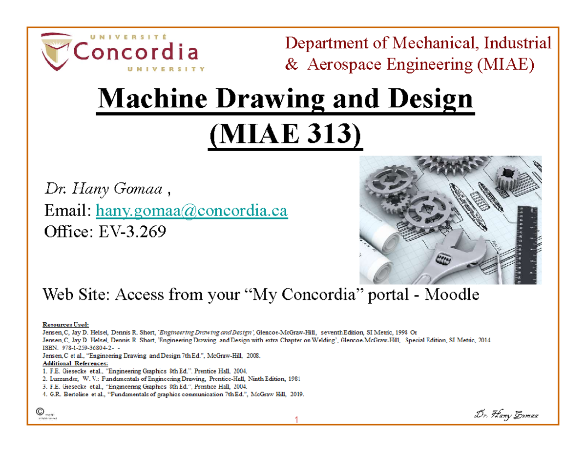 MIAE 313 Lecture 2: Dimensioning in Machine Drawing and Design - Studocu