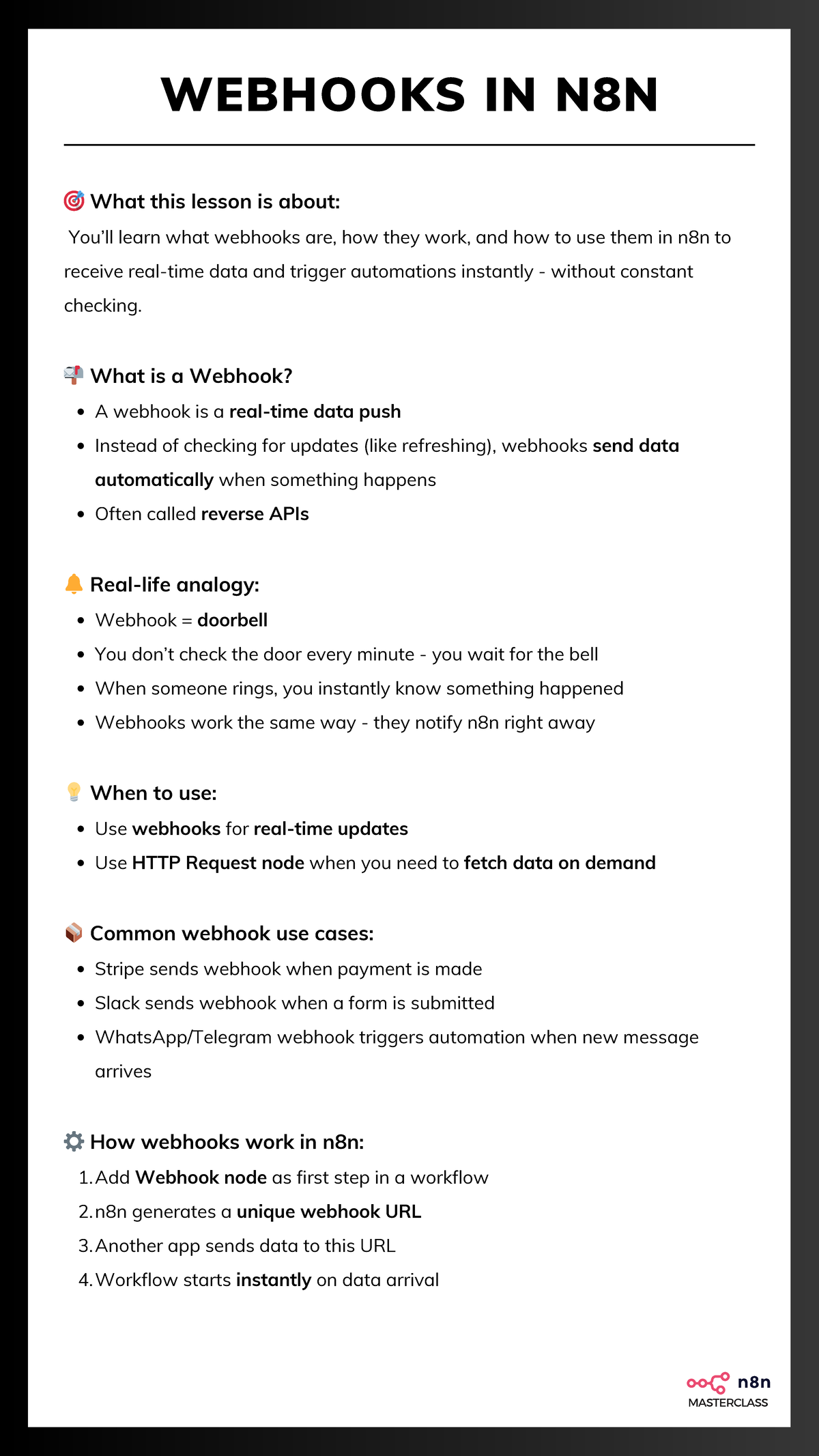 WEBHOOKS IN N8N: MASTERCLASS ON AUTOMATION TRIGGERS - Studocu