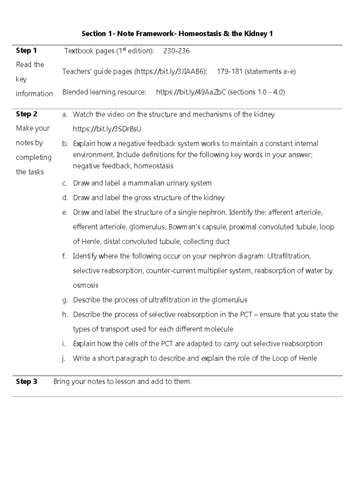 Homeostasis & Kidney Overview - WJEC Unit 4 Notes - Studocu
