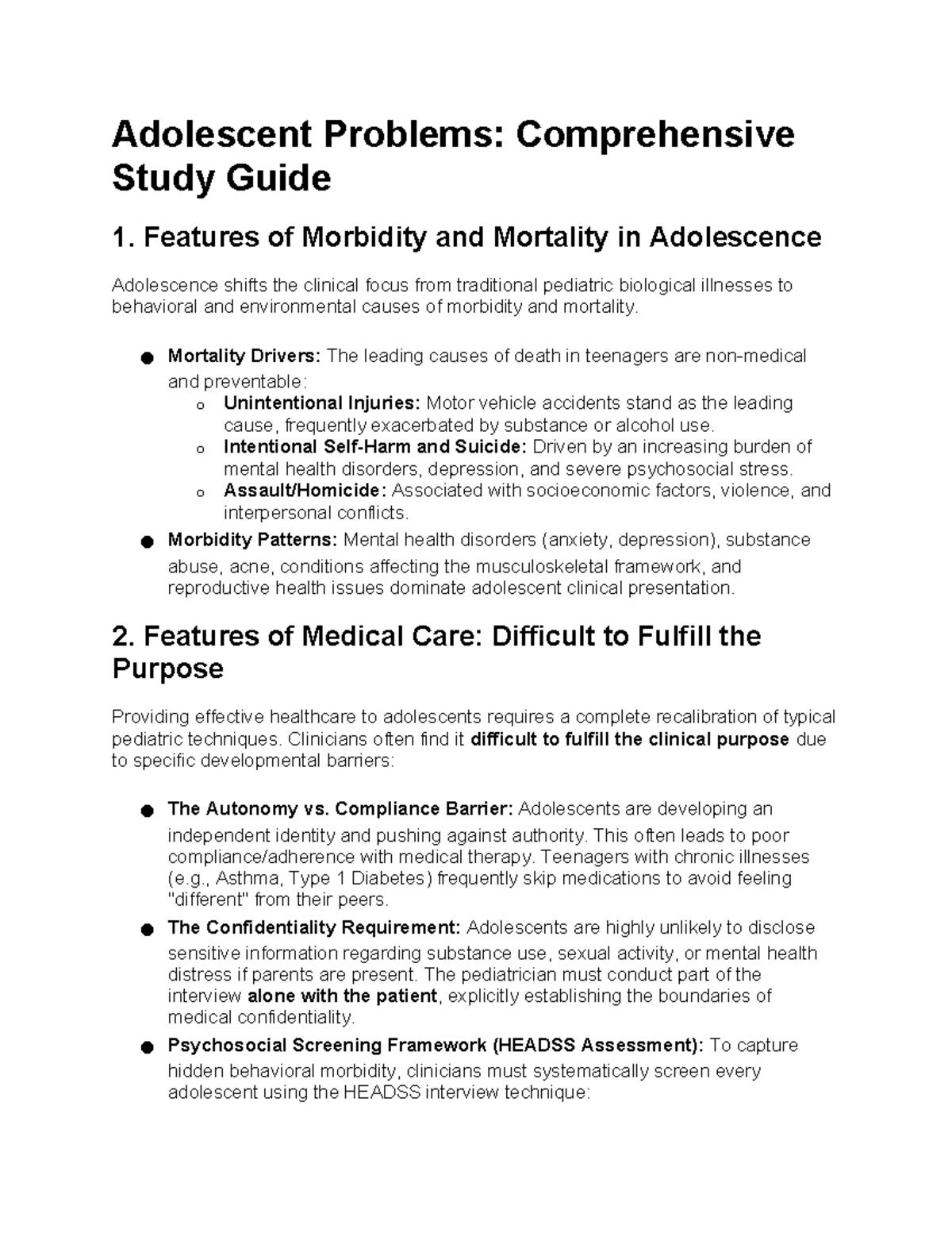 Adolescent Problems: Comprehensive Study Guide for Health Care (AP-CH1 ...