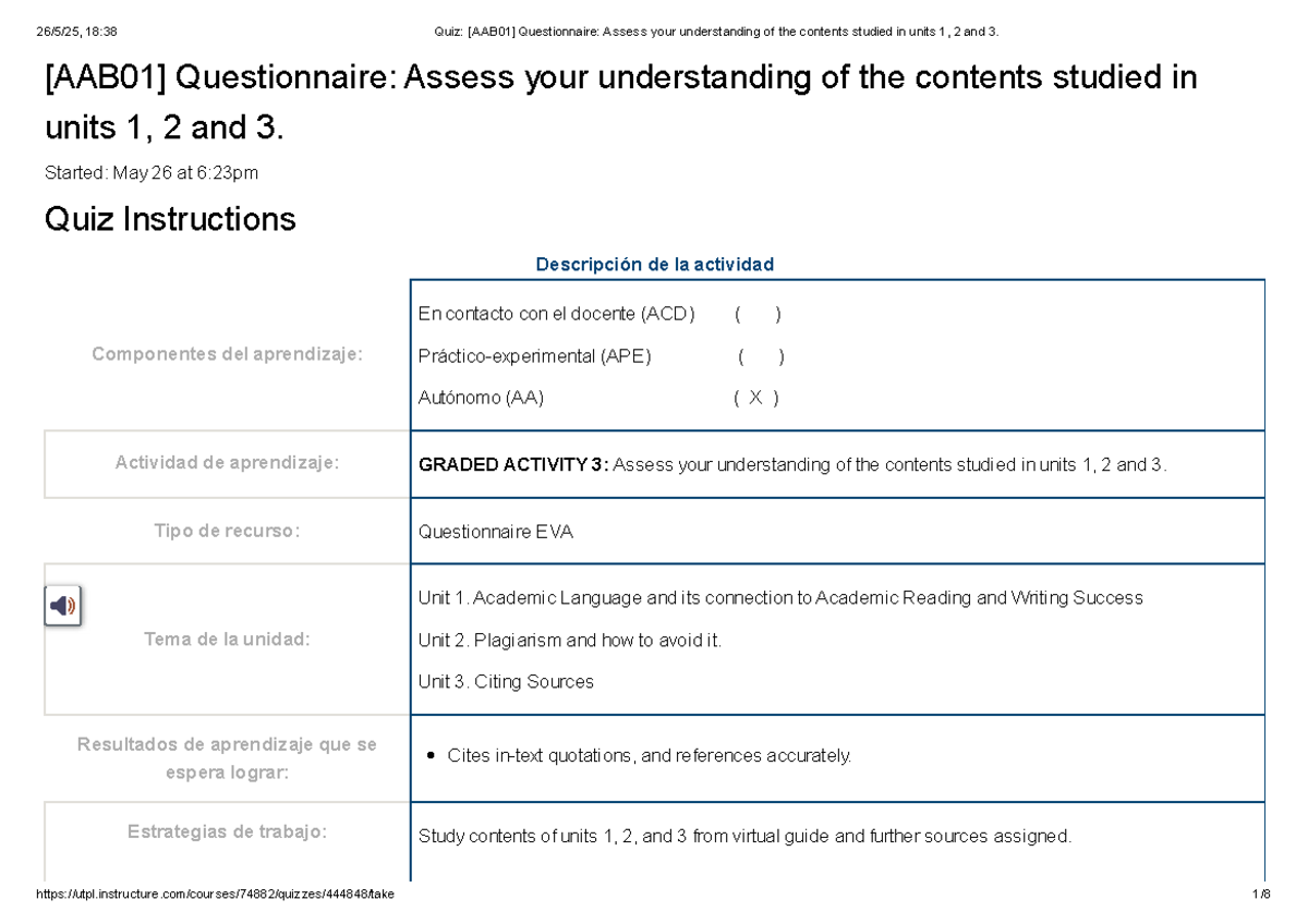 Quiz [AAB01]: Assessing Understanding of Units 1, 2, and 3 Content ...