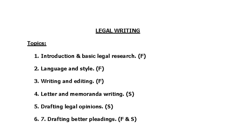 Final Exam: Legal Writing (LW 101) - Tone, Letters, and Typography ...