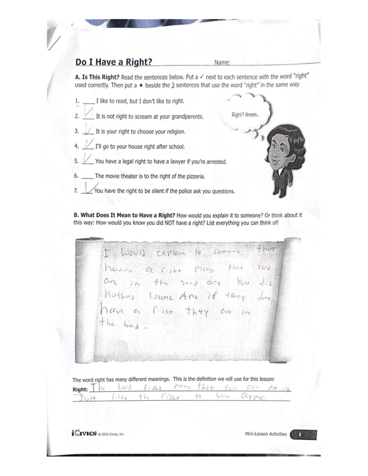 Do I Have a Right? - iCivics Activity Notes - Studocu