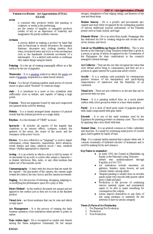 ARTS- Module 2 - ARTS APPRECIATION M#2: Functions and Philosophy of Art ...