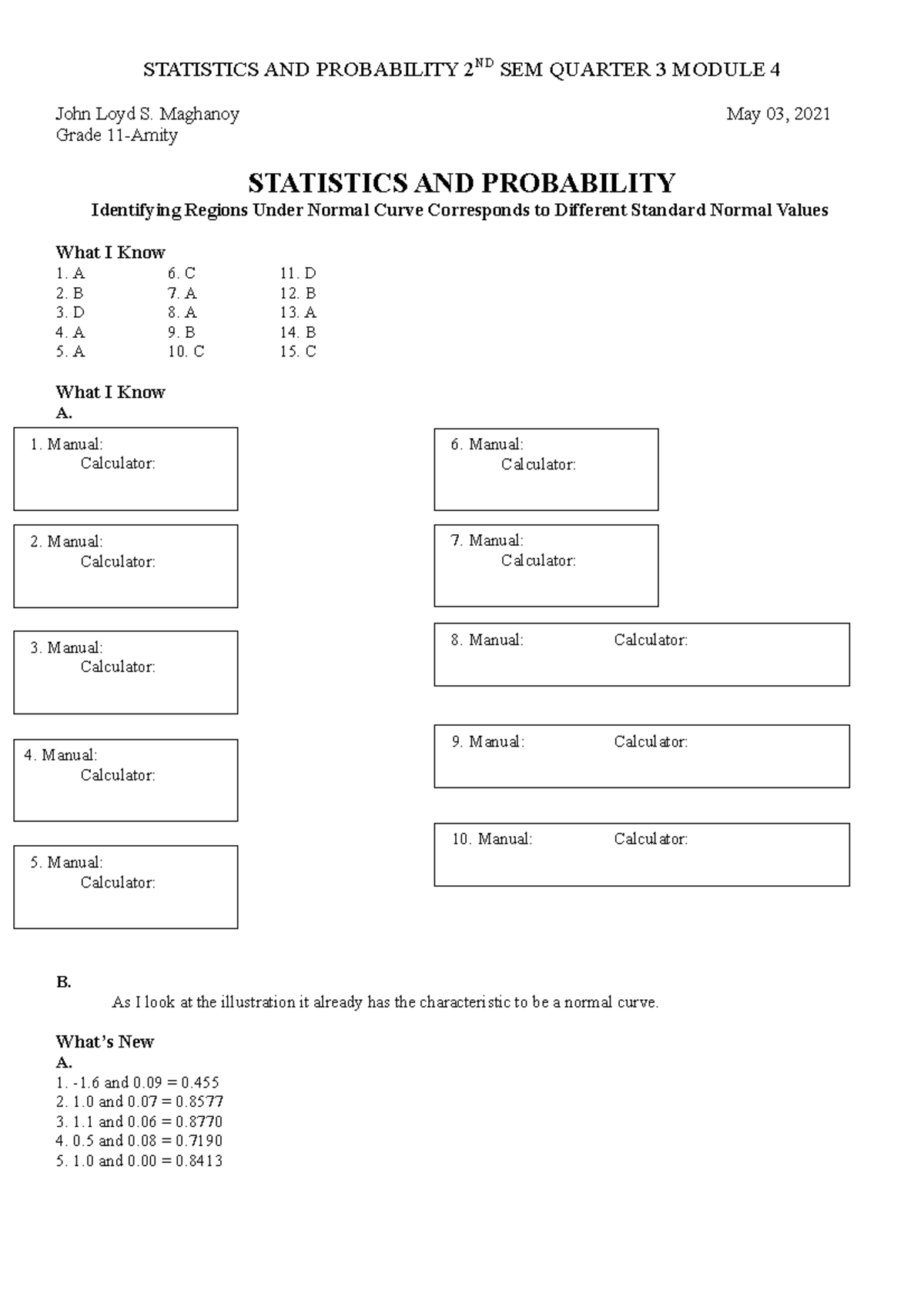 Statistics AND Probability 2ND SEM Quarter 3 Module 4 - STATISTICS AND ...