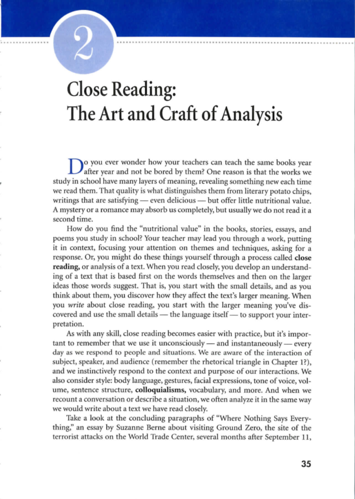 Close Reading: The Art and Craft of Analysis (ENG 101) - Studocu