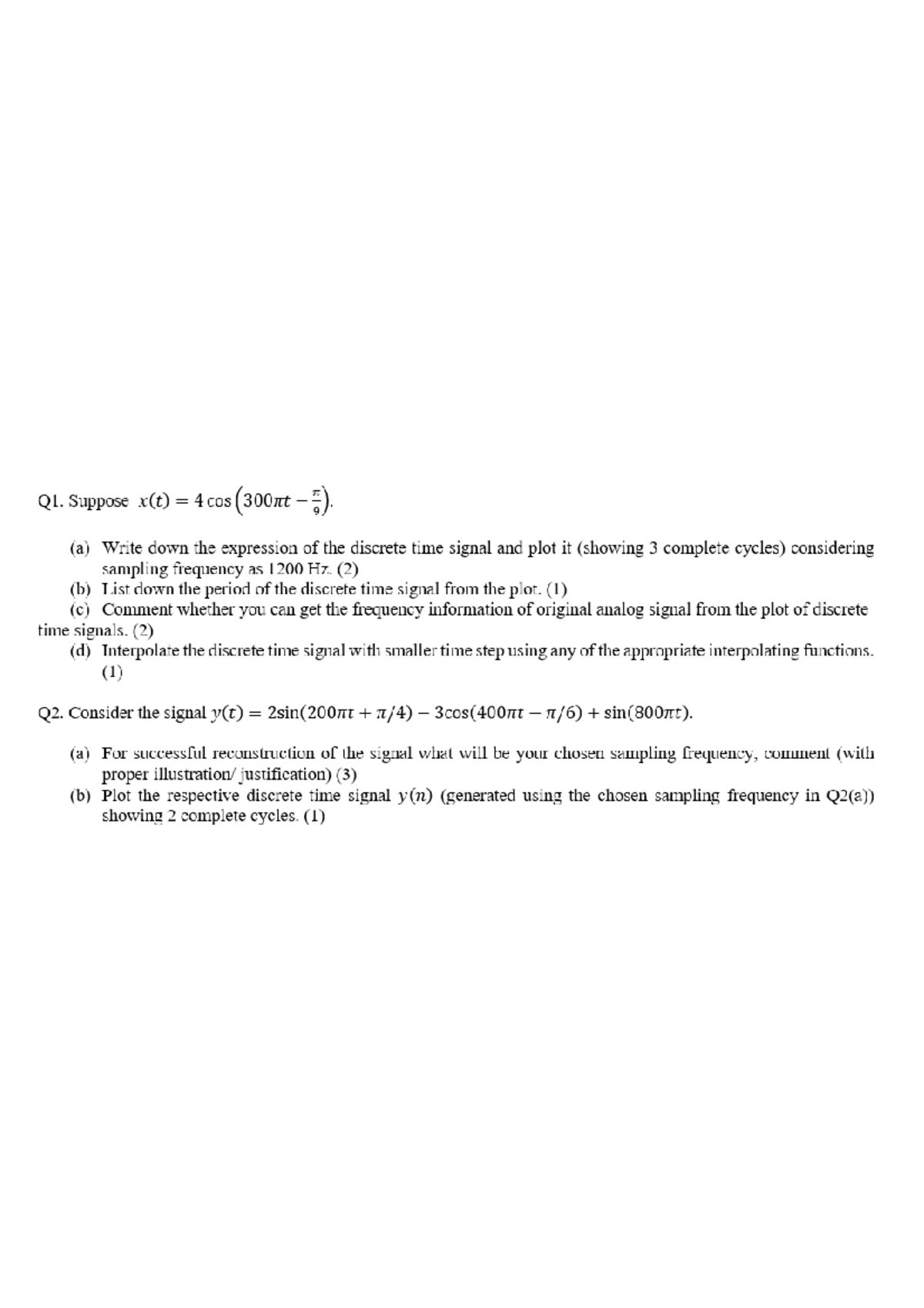 EEE 309 Lab Report: Digital Signal Processing Lab 1(a) - Studocu