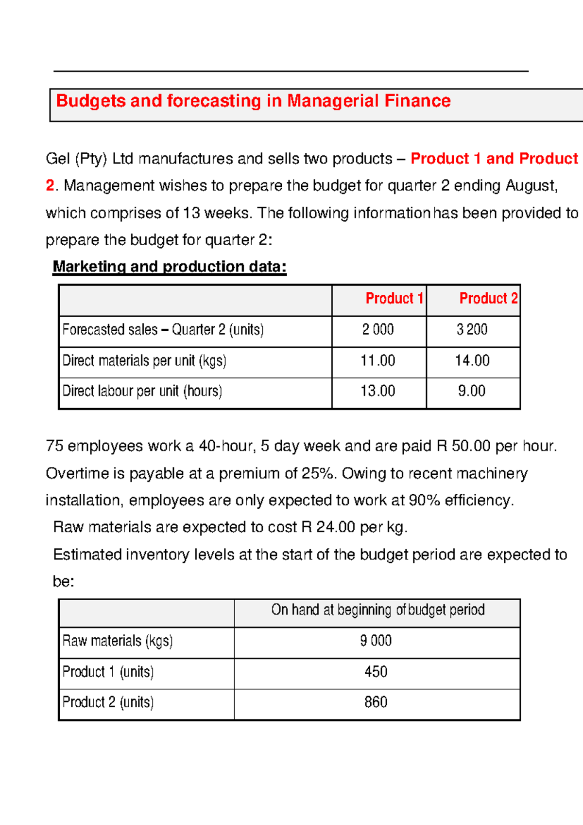 Budgeting and Forecasting in Managerial Finance - Budgets and ...