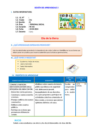 Personal Social Ficha 9 - 1ro: Gestión de Desastres Naturales - Studocu