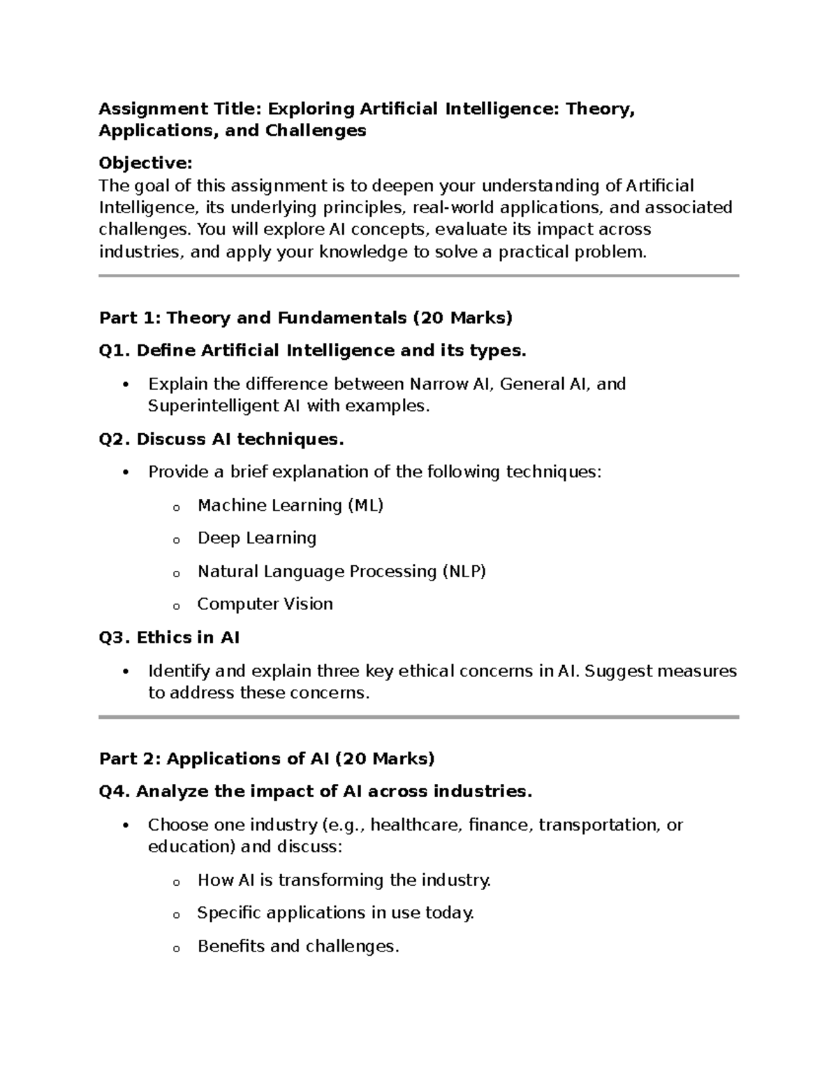 CS486 A2 Written - Assignment Title: Exploring Artificial Intelligence ...