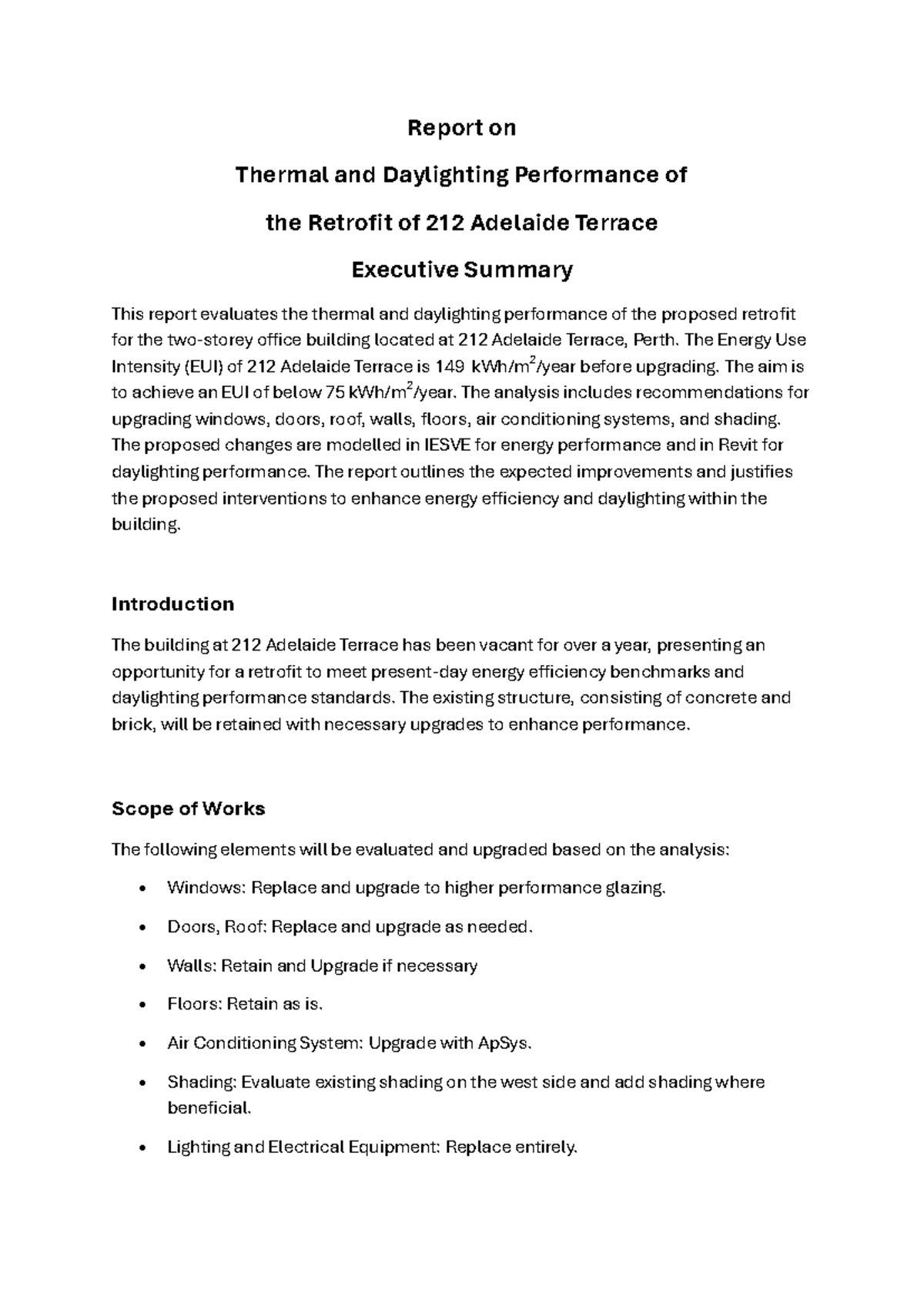 Final Report on Thermal & Daylighting Performance Retrofit of 212 ...