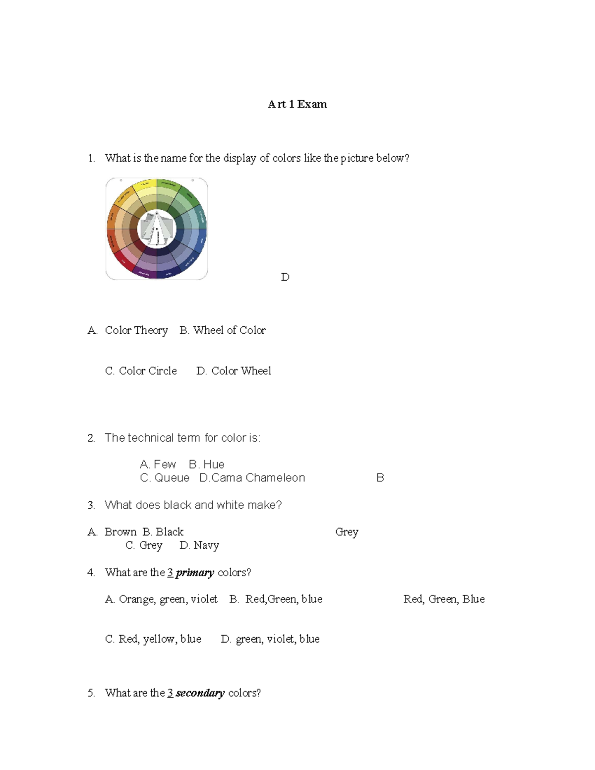Art 1 Final Exam Study Guide: Color Theory & Techniques - Studocu
