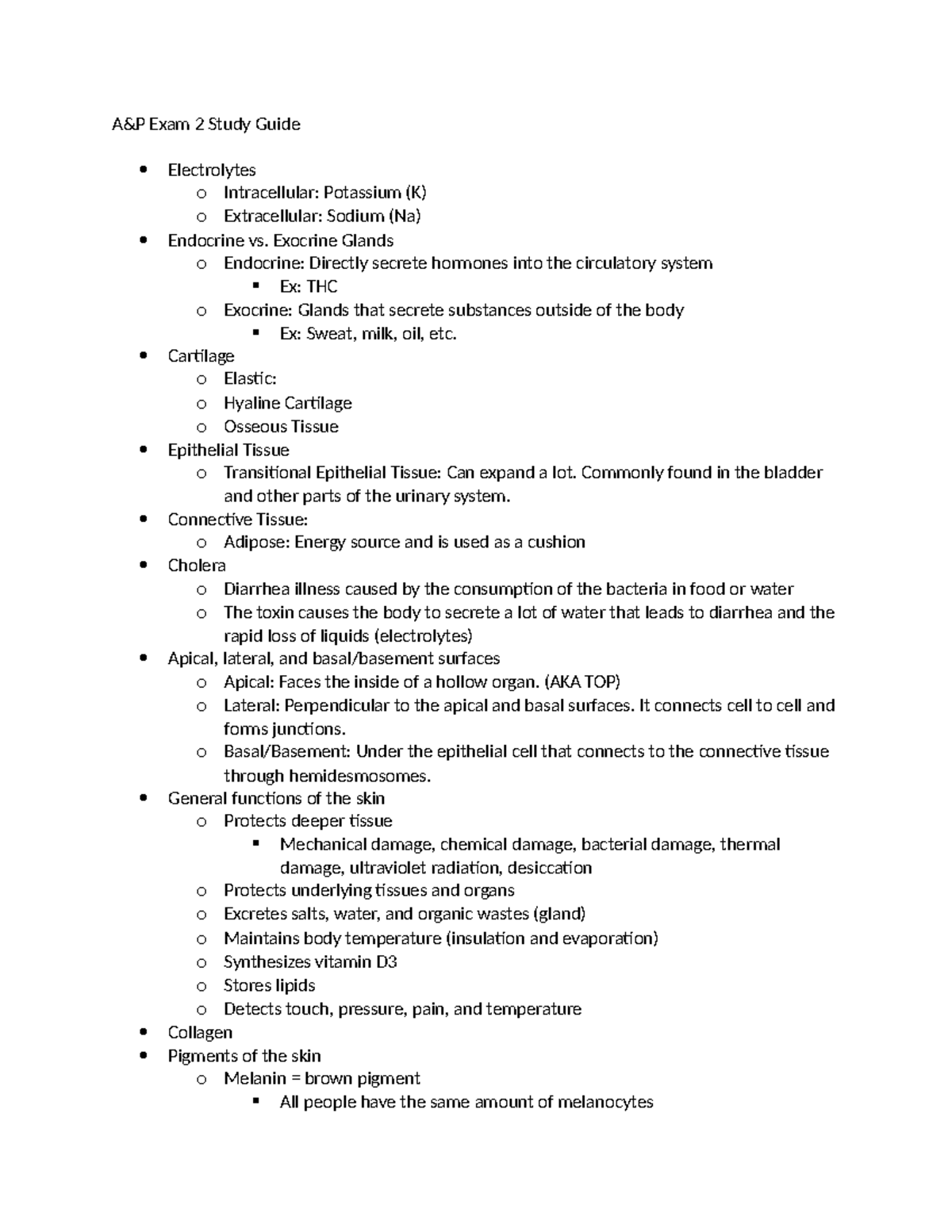 BIO-210 Exam 2 A&P Study Guide: Key Concepts & Tissue Types - Studocu