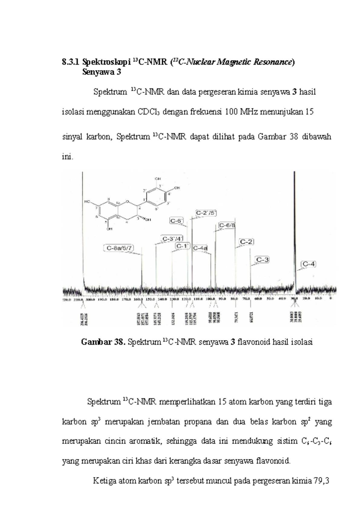 Spektrum 13C NMR Senyawa 3 Flavonoid: Analisis dan Pengamatan - Studocu