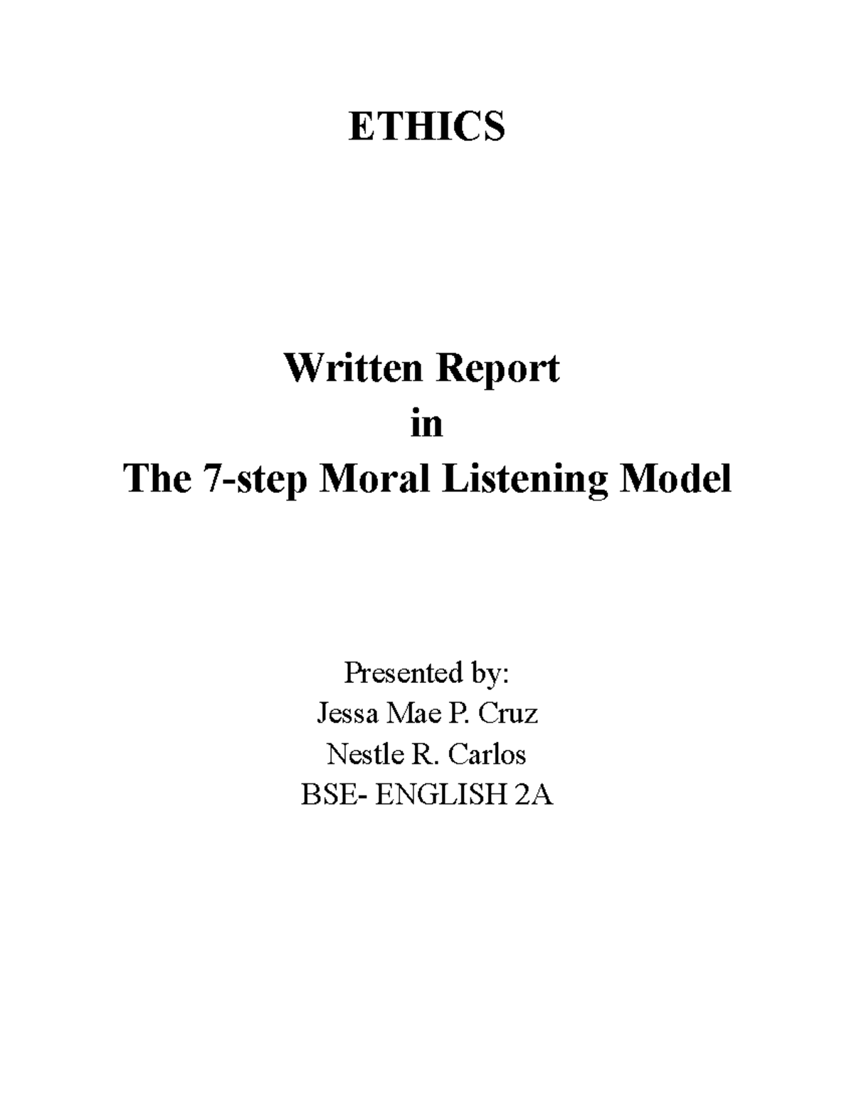 The 7-Step Moral Listening Model: Ethical Decision-Making in BSE ...