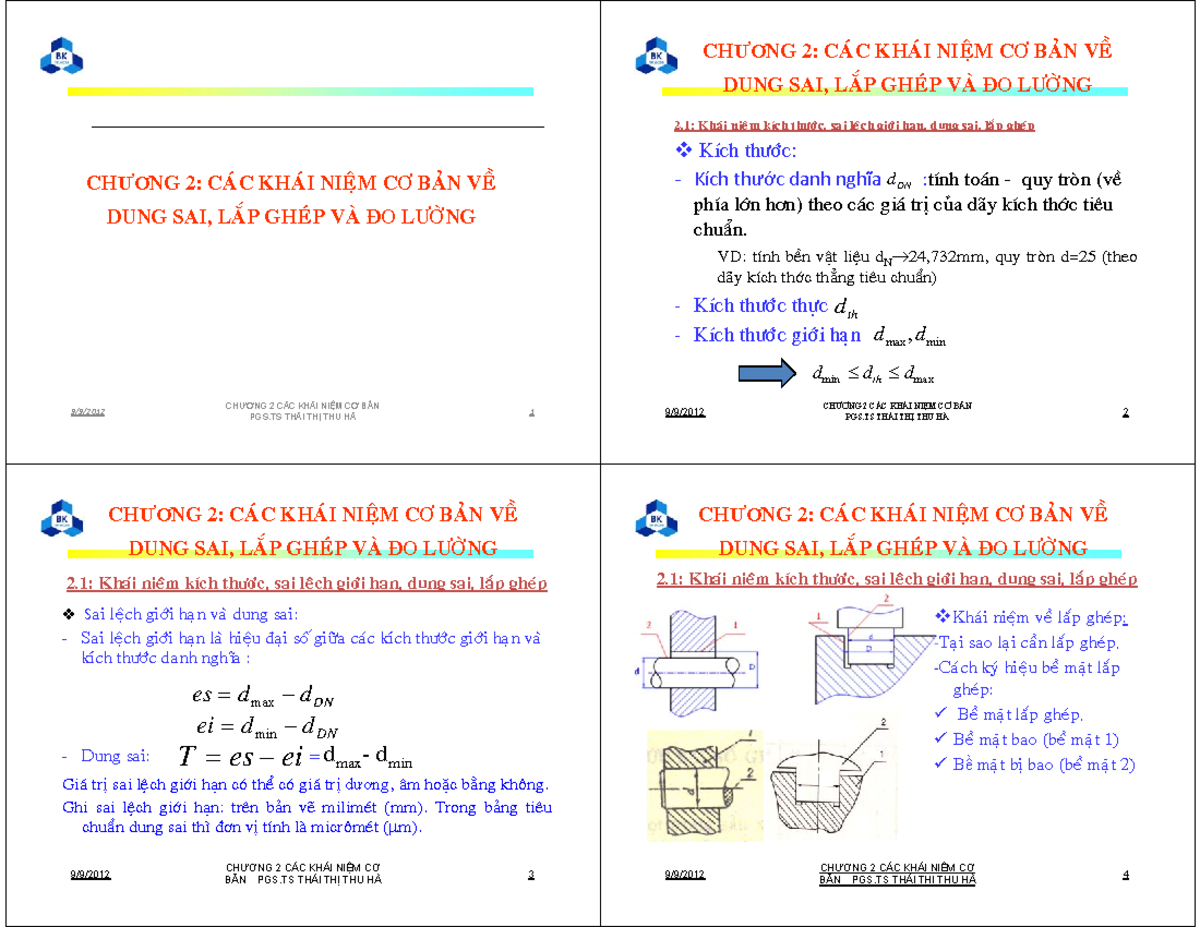 Chuong 2 cac khai niem co ban - 9/9/ 1 CH ƯƠ NG 2 CÁC KHÁI NI ỆM C Ơ B ẢN PGS THÁI TH Ị THU HÀ ...