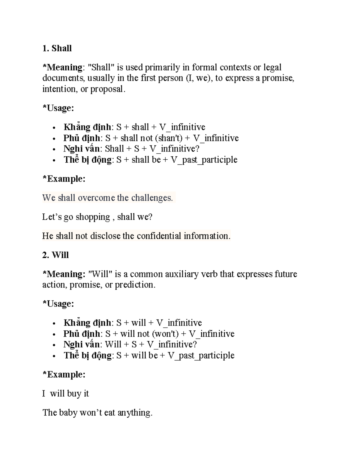 Shall,will,would,should - Shall *Meaning: "Shall" is used primarily in ...