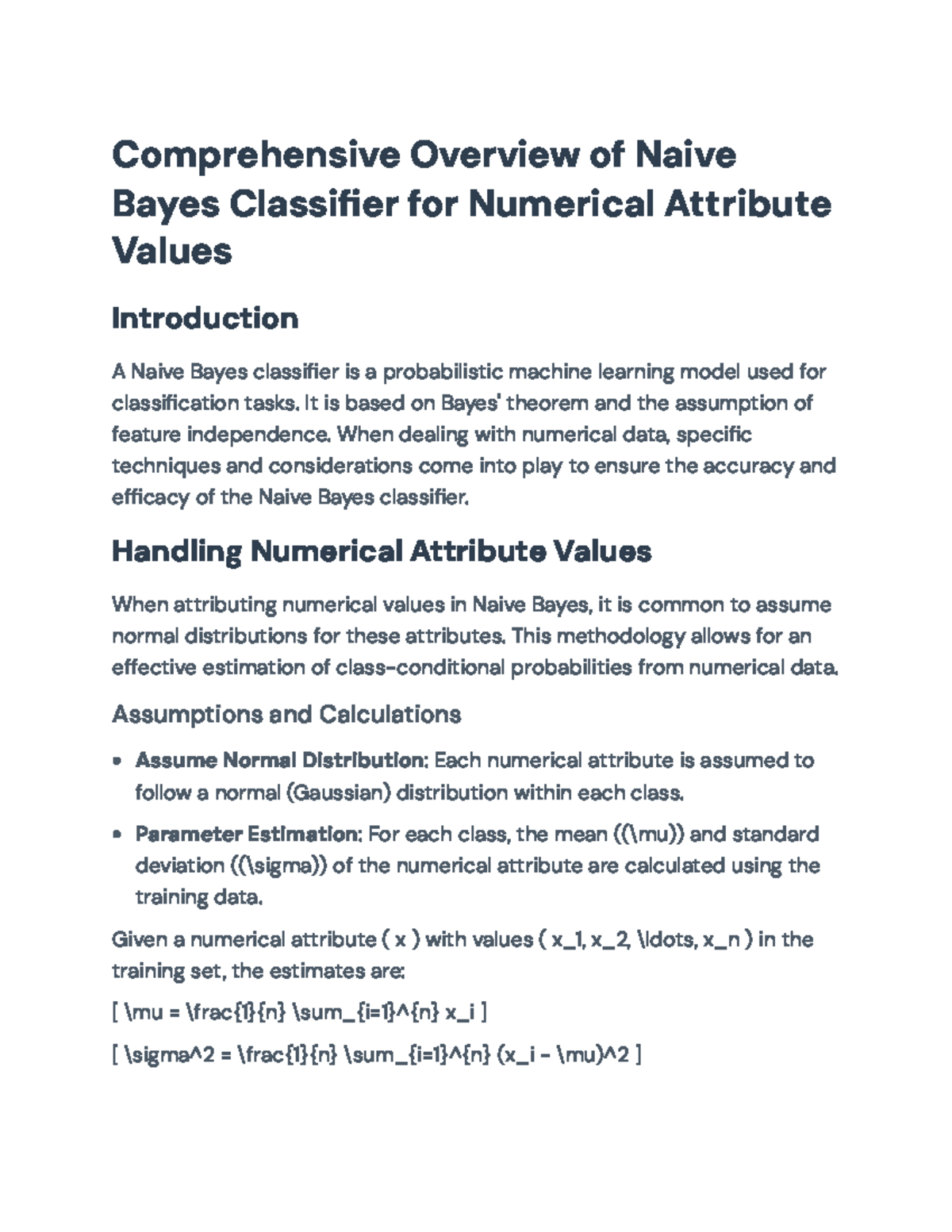 Naive Bayes Classifier for Numerical Attributes: Techniques & Examples ...