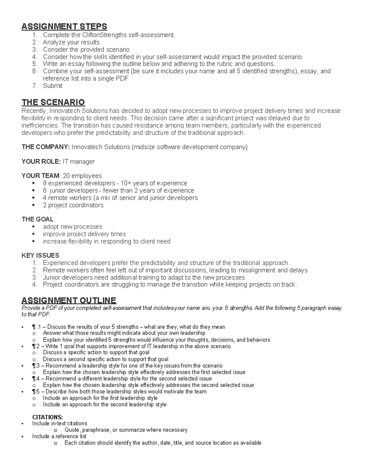 D370 Task 1: CliftonStrengths Self-Assessment and Analysis Essay - Studocu