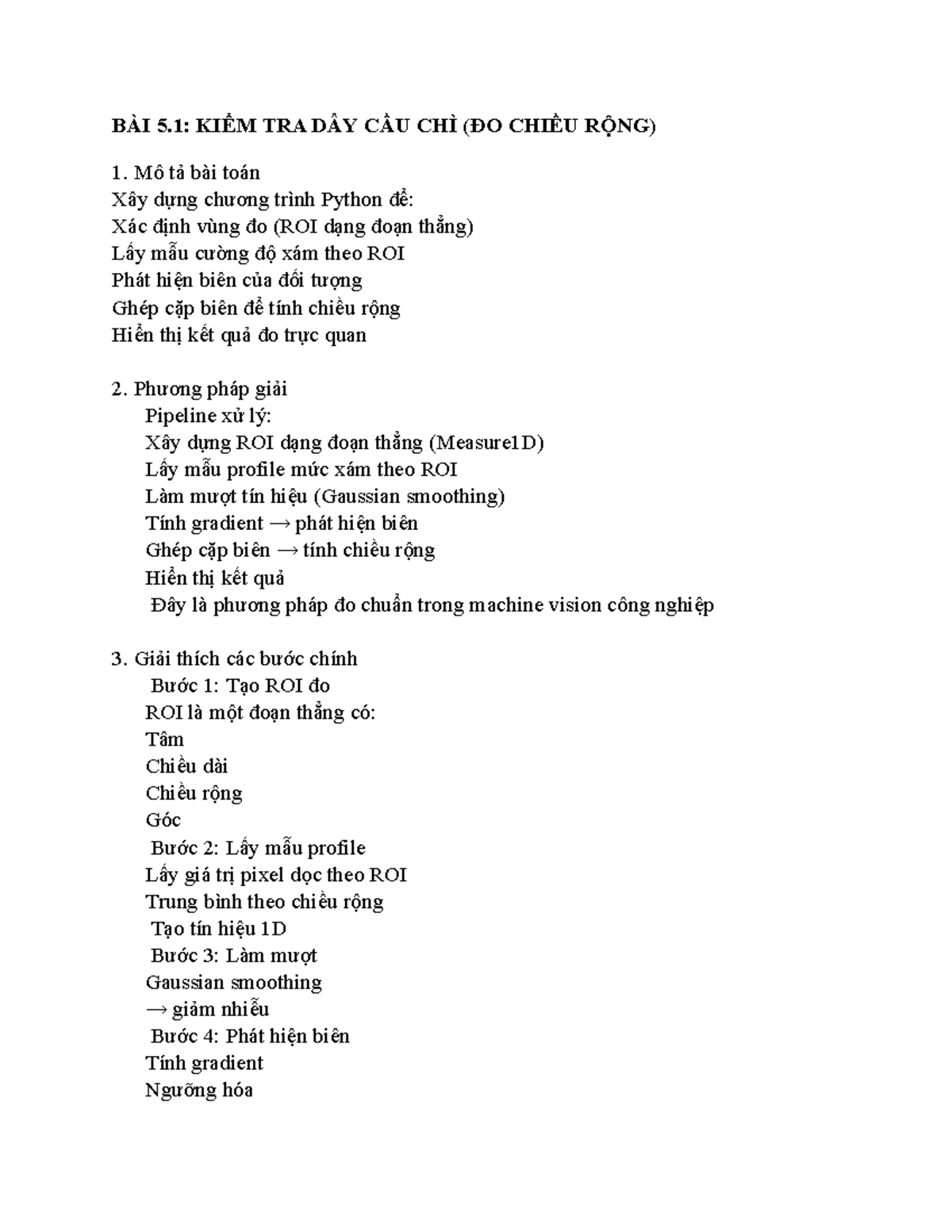 BÀI 5.1: KIỂM TRA DÂY CẦU CHÌ VÀ PHÂN TÍCH CHIỀU RỘNG - Studocu