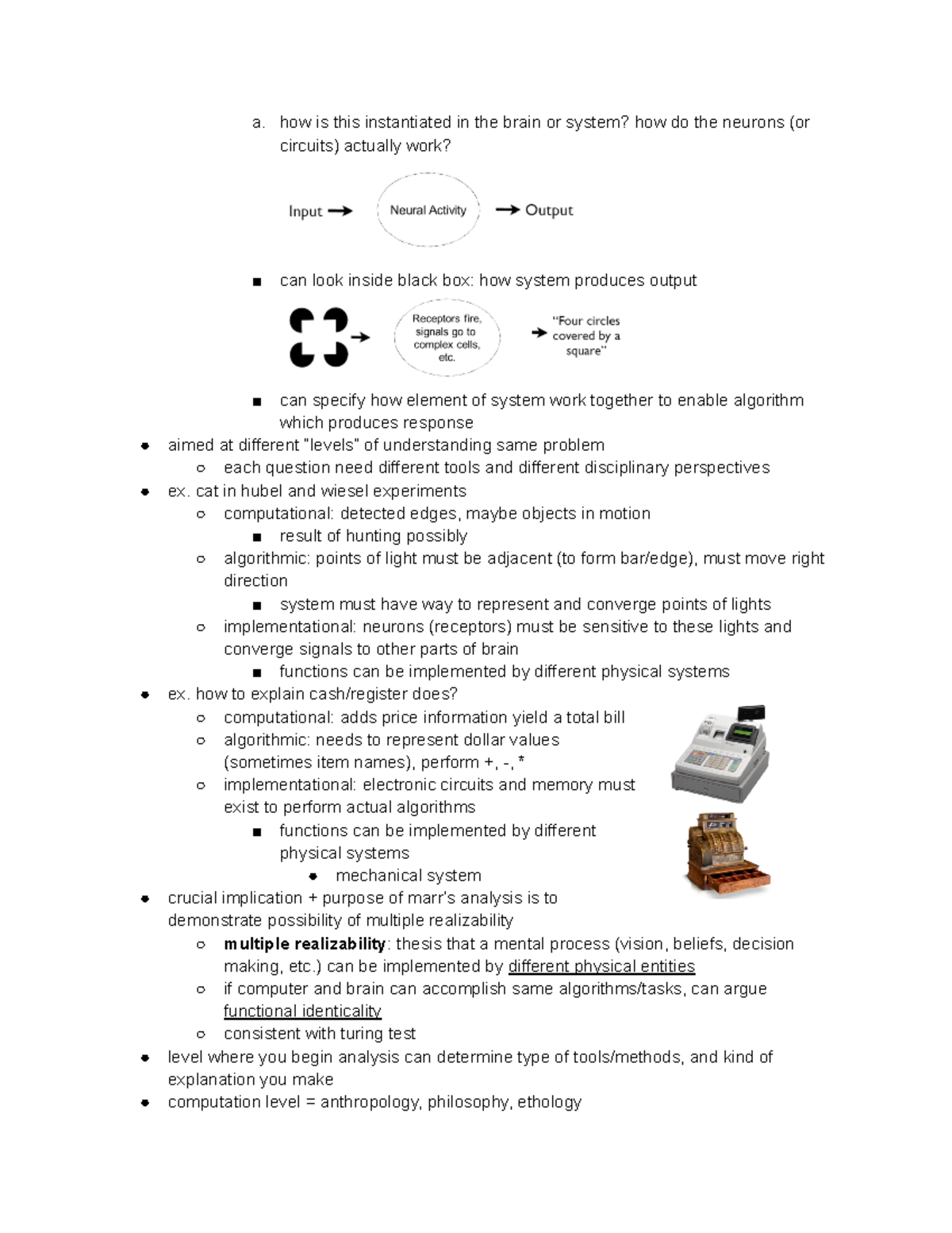COGS 1 Intro to Cognitive Science: Lecture 6-6 - a. how is this instantiated in the brain or ...