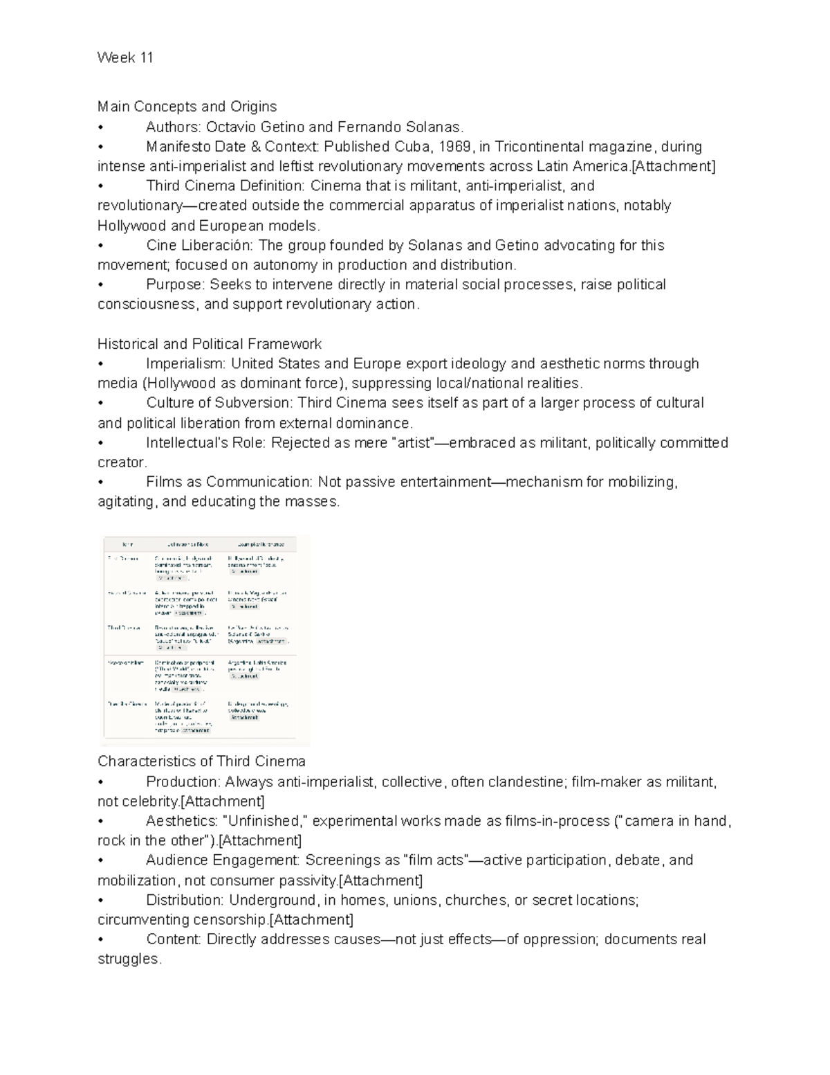 Week 11: Third Cinema Concepts - Quiz Summary (CIN101) - Studocu