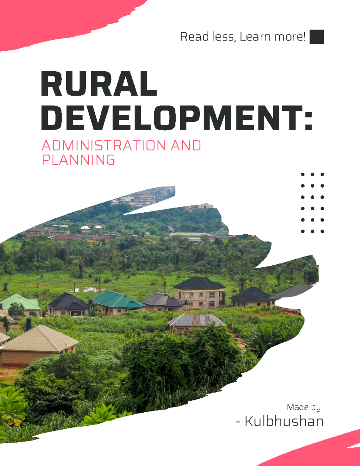 RD Unit 1: Understanding Rural Development and Planning Strategies ...