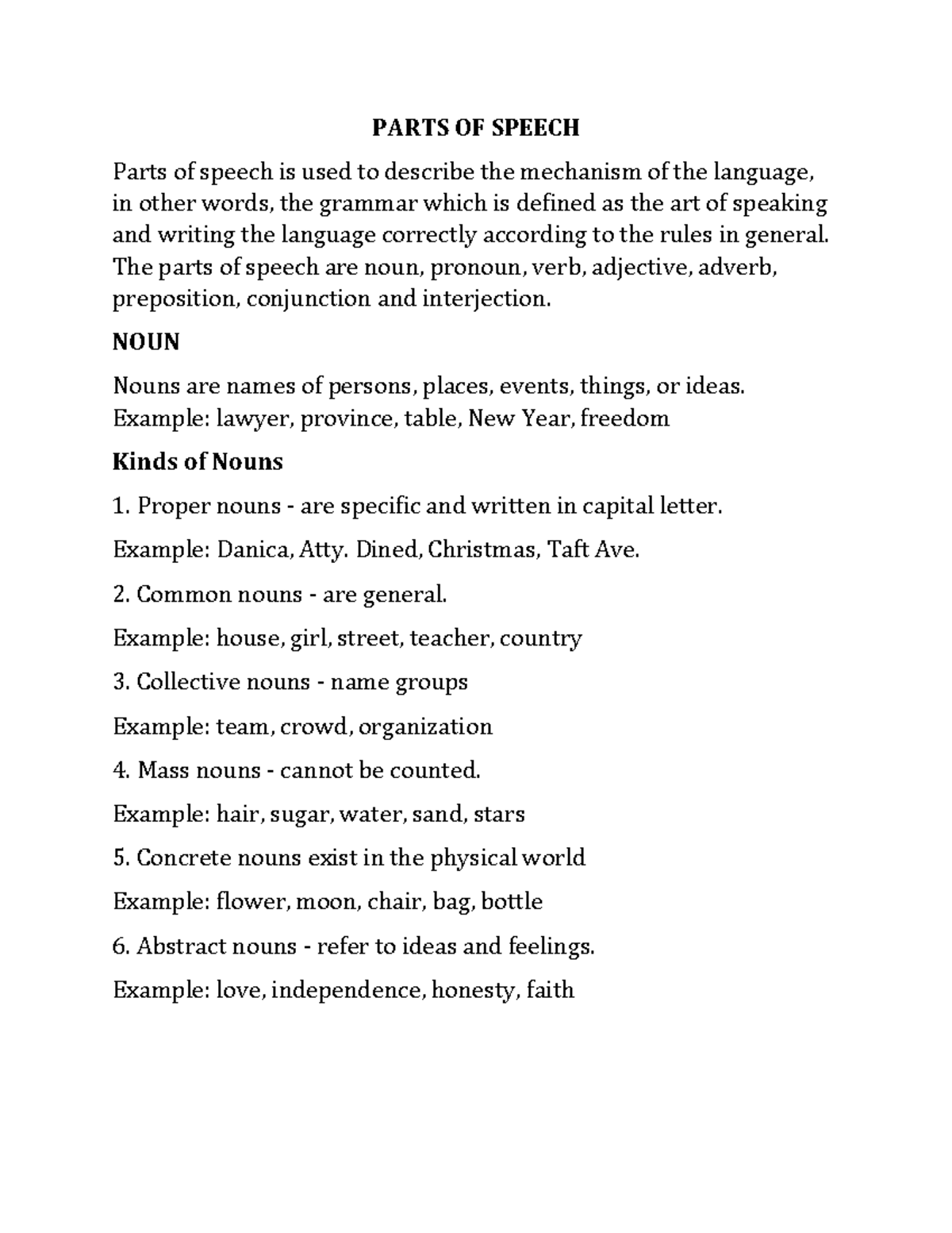 Parts of Speech: A Comprehensive Guide to Grammar Rules - Studocu