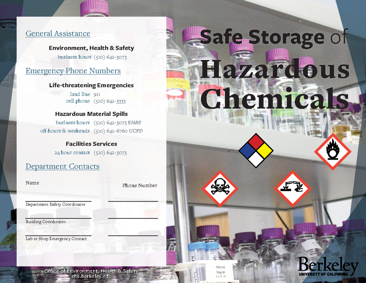 Safe storage of hazardous chemicals - General Assistance Emergency ...
