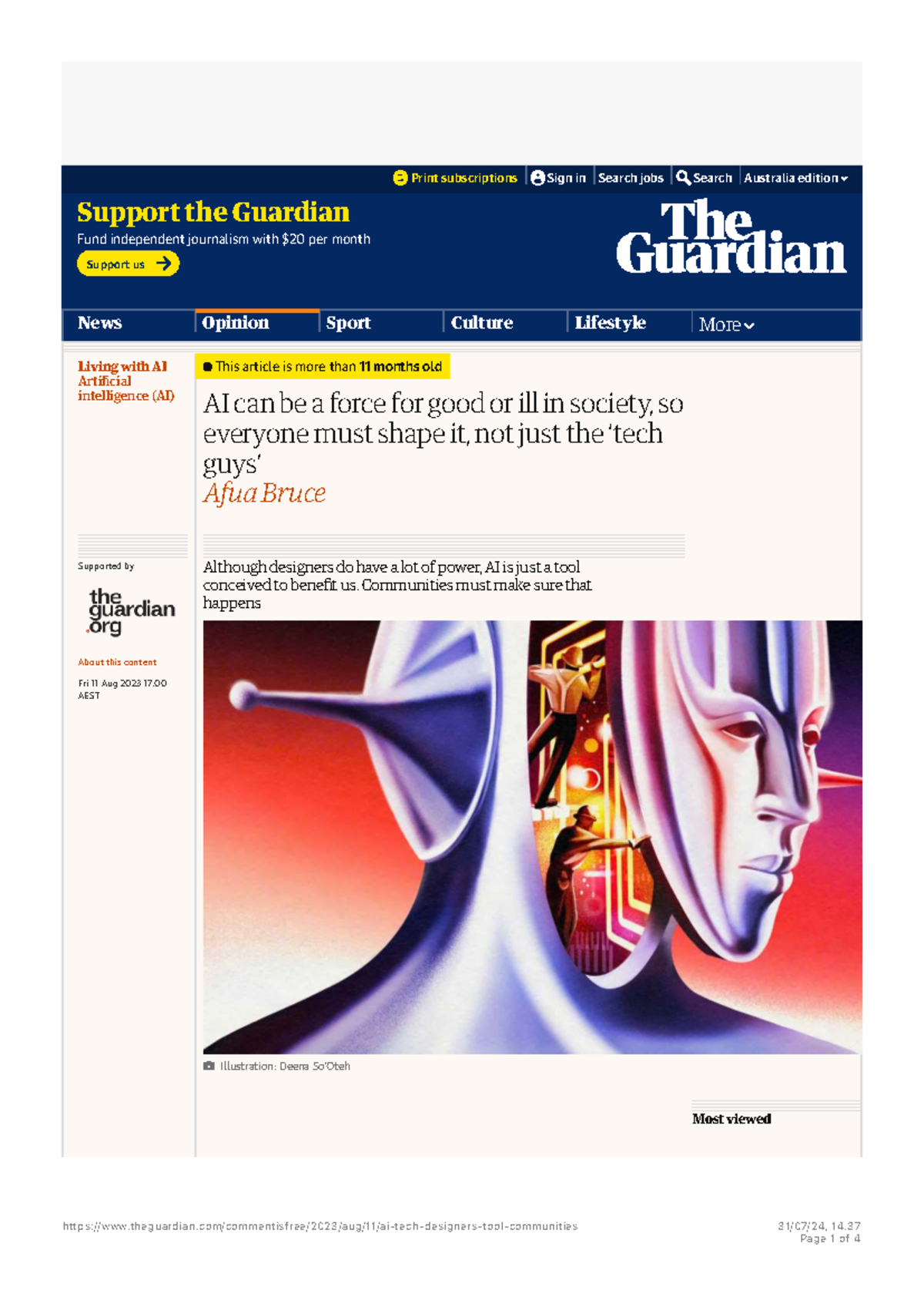 AI's Impact on Society: Shaping Technology for Good or Ill - Studocu