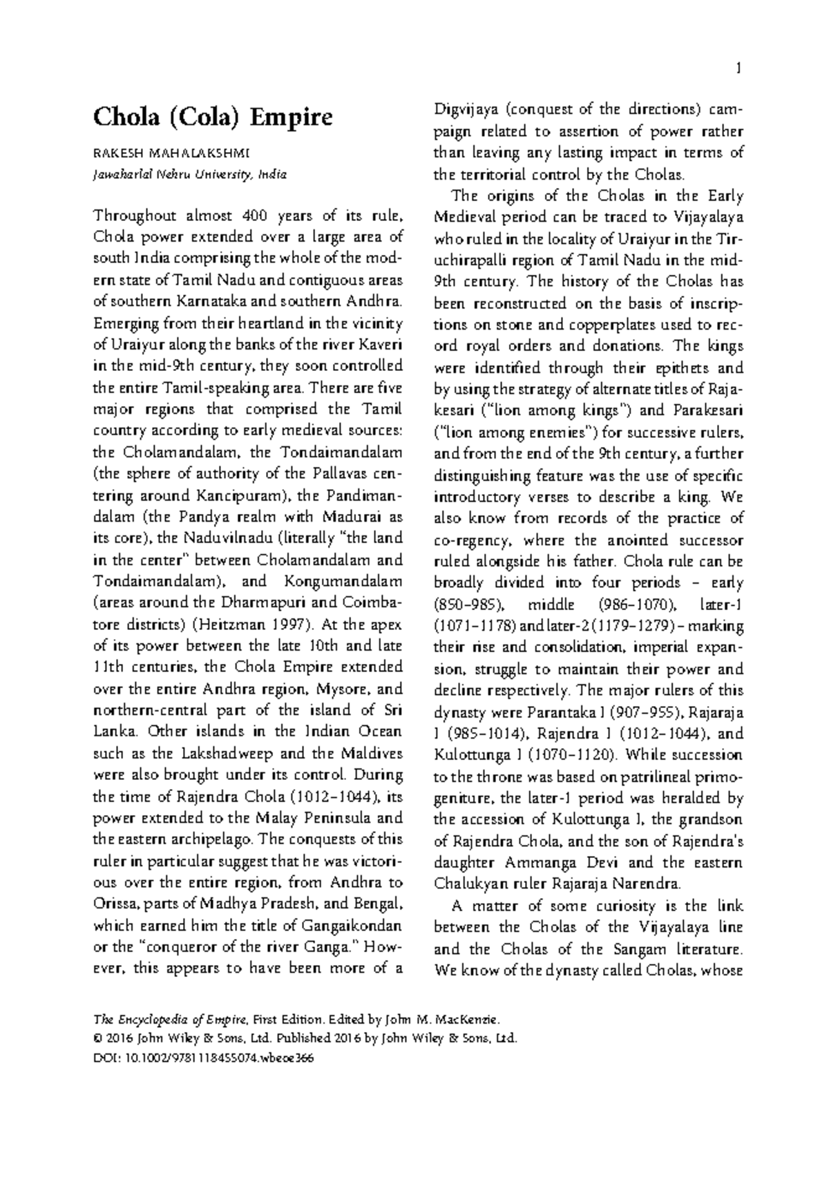 Chola Empire History: Insights into 1st Century Rule and Administration ...