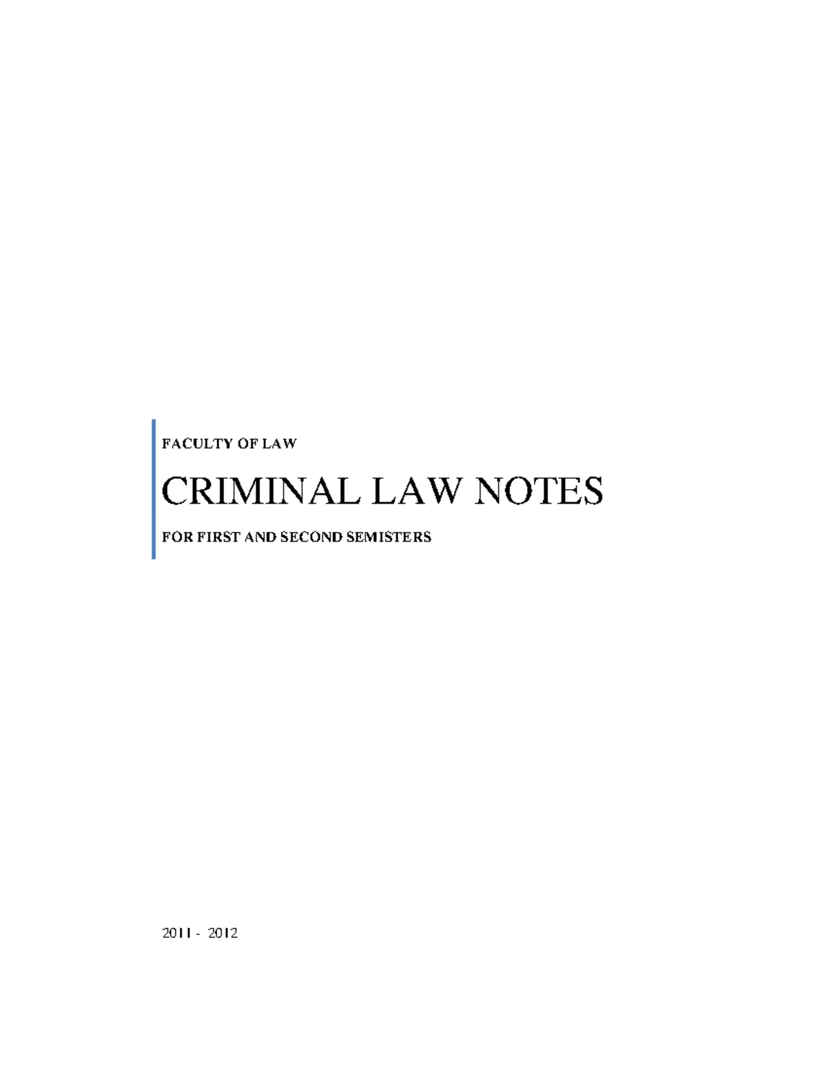 UWI - Criminal Law 1 - Case Summaries - Criminal law 1 Case Summaries ...