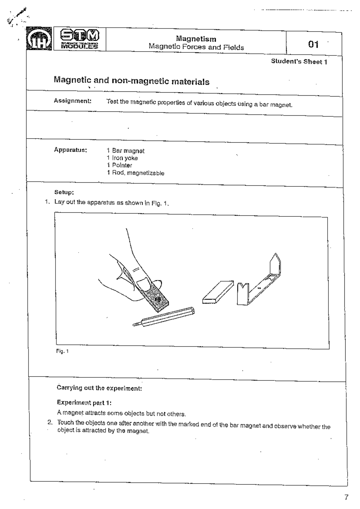 STM LH Magnetism SCIENCE TEACHING MODULES Magnetic Forces and Fields ...