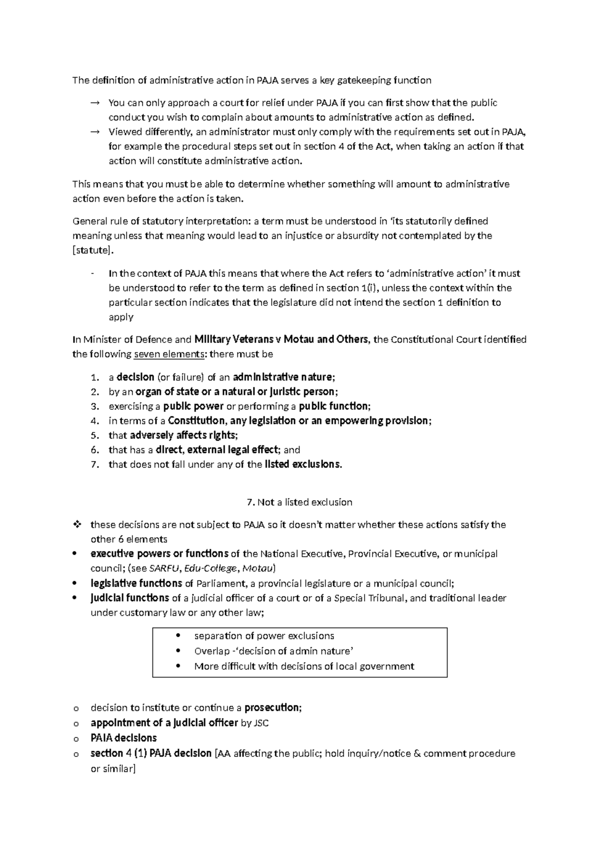 PAJA: Key Elements of Administrative Action Explained - Studocu