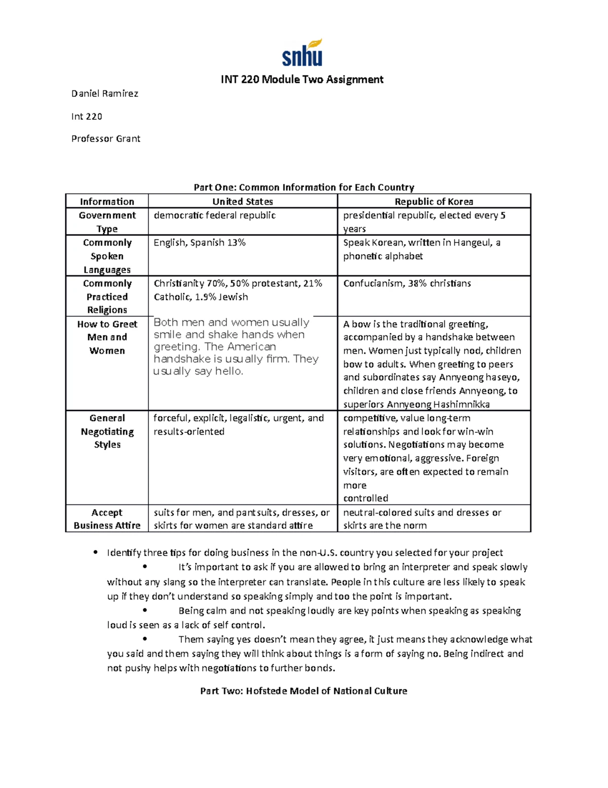 MODULE 1 Assignment 1 int 220 the beginning - Benefits of Global ...