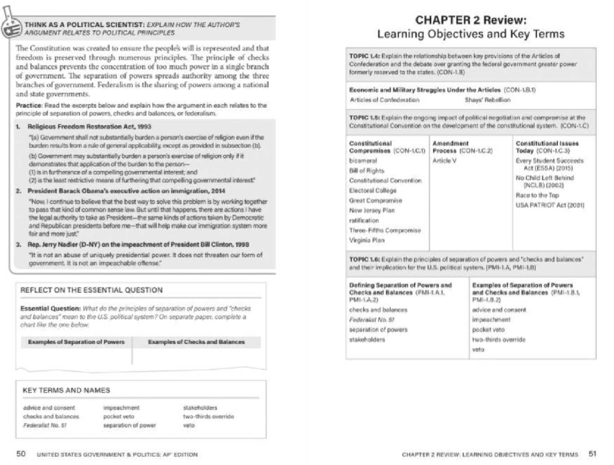 CHAPTER 2 Review: Political Principles & Separation of Powers Analysis ...