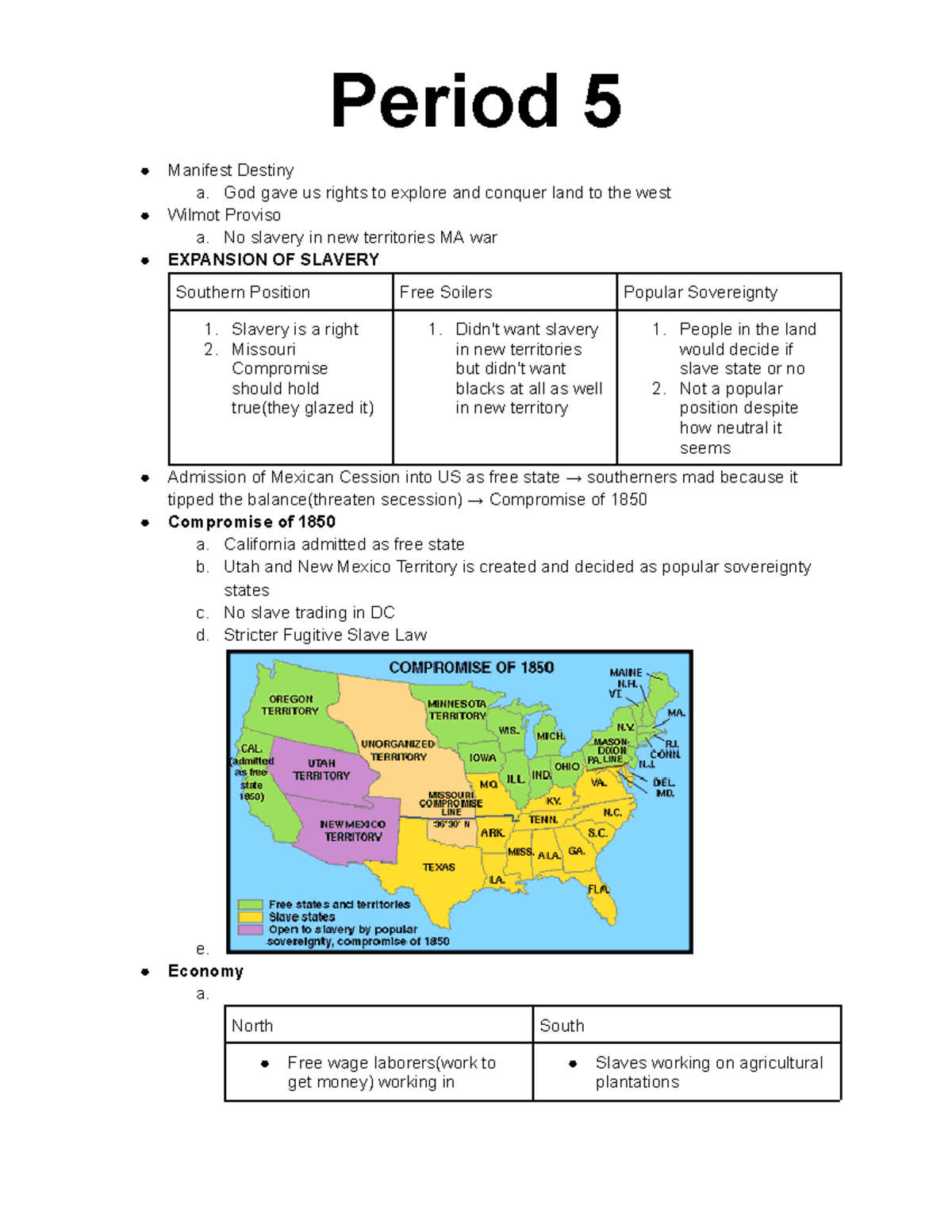 Apush Period 5 Notes - Manifest Destiny a. God gave us rights to ...